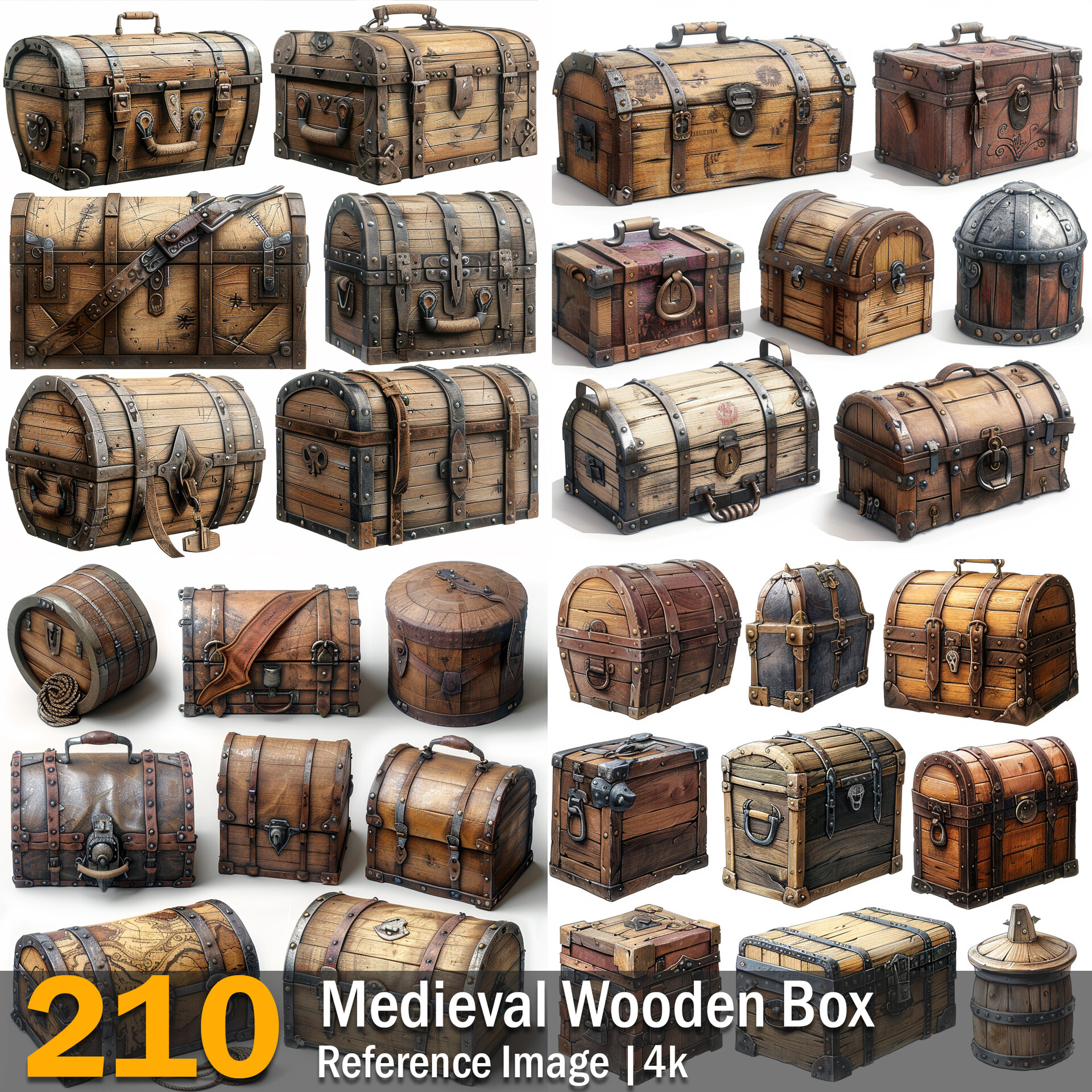 ArtStation - Medieval Wooden Box | Reference Images | 4K