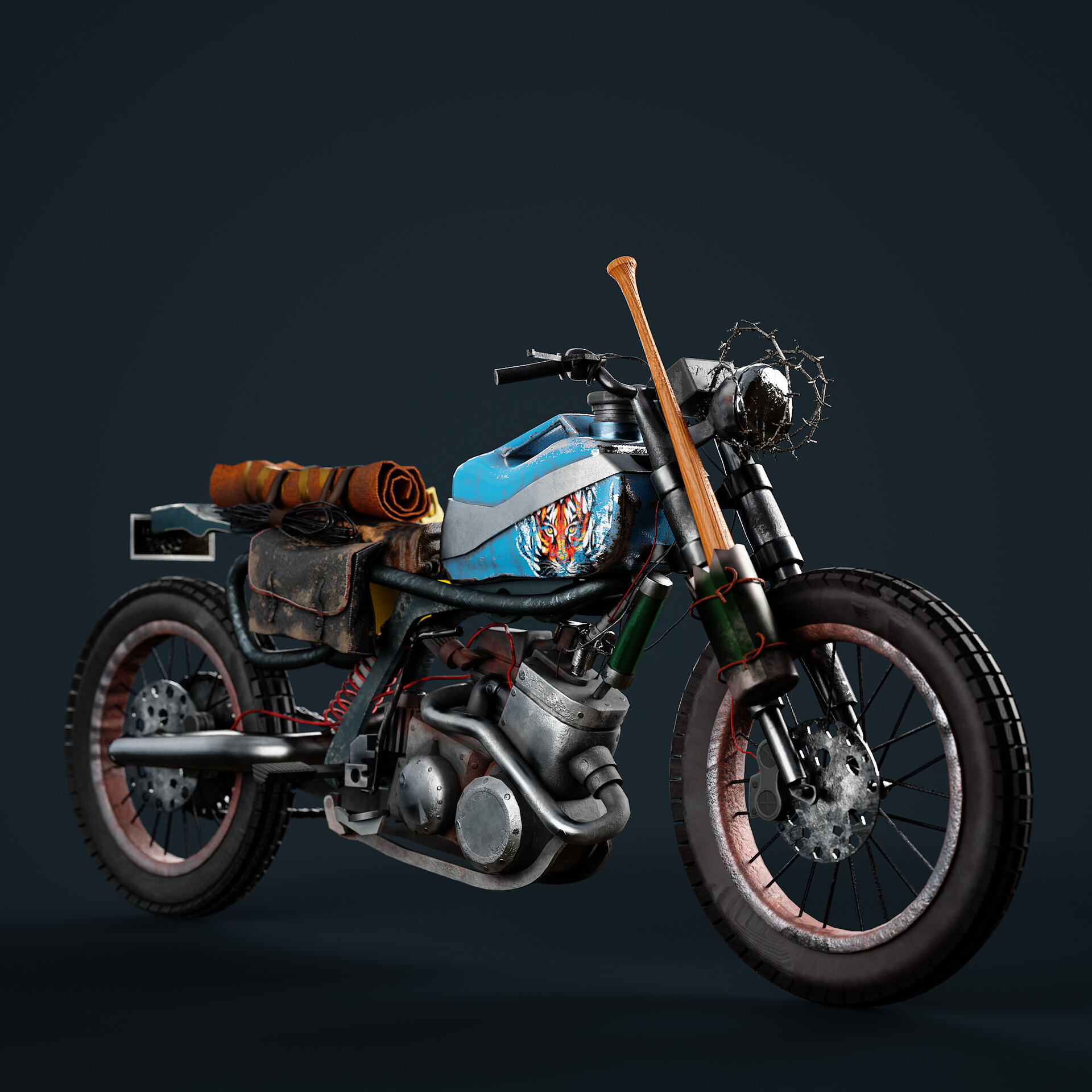 ArtStation - Apocalyptic Bike - Maya, Substance Painter, Rizom UV