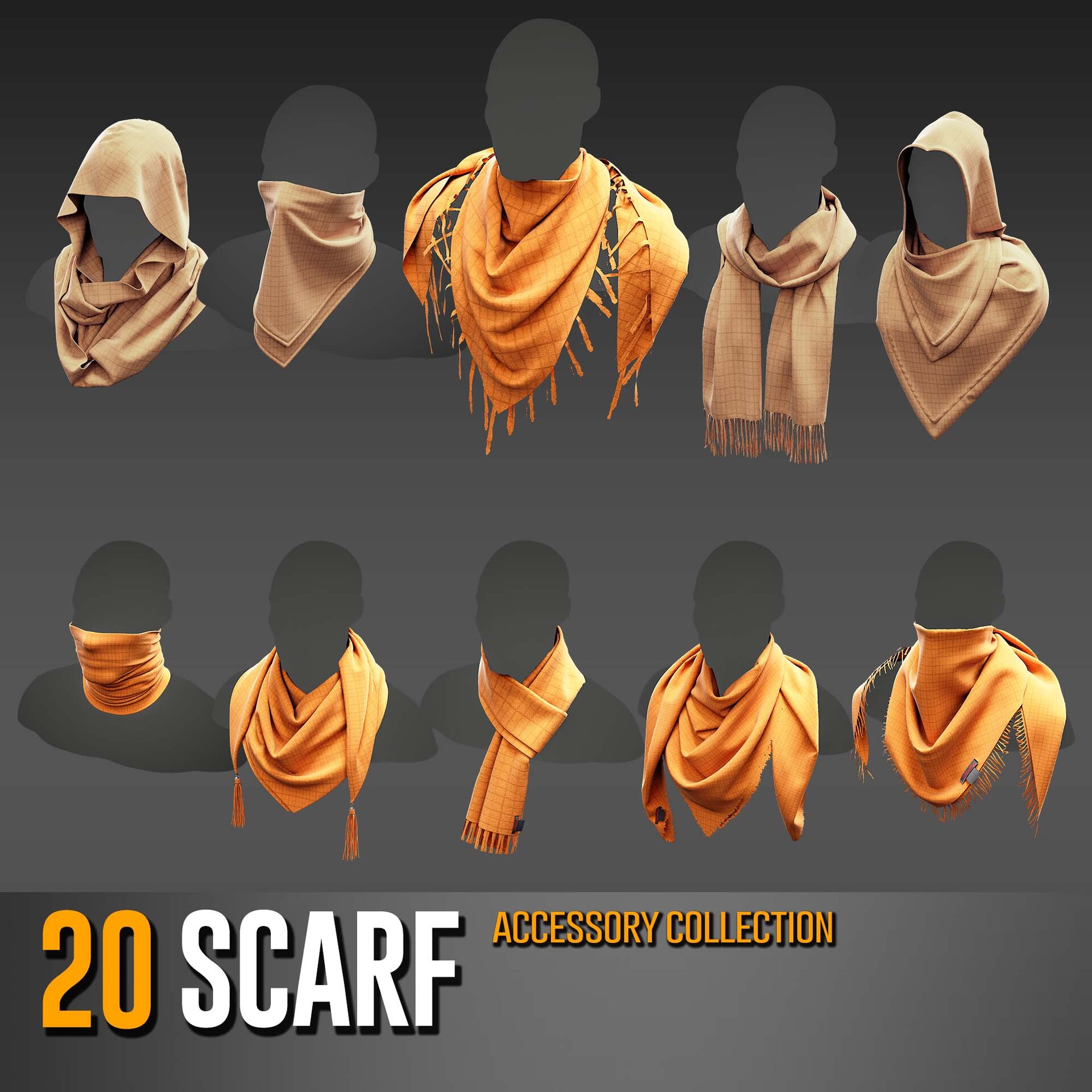 ArtStation - 20 Scarf- Accessory Collection- VOL 03