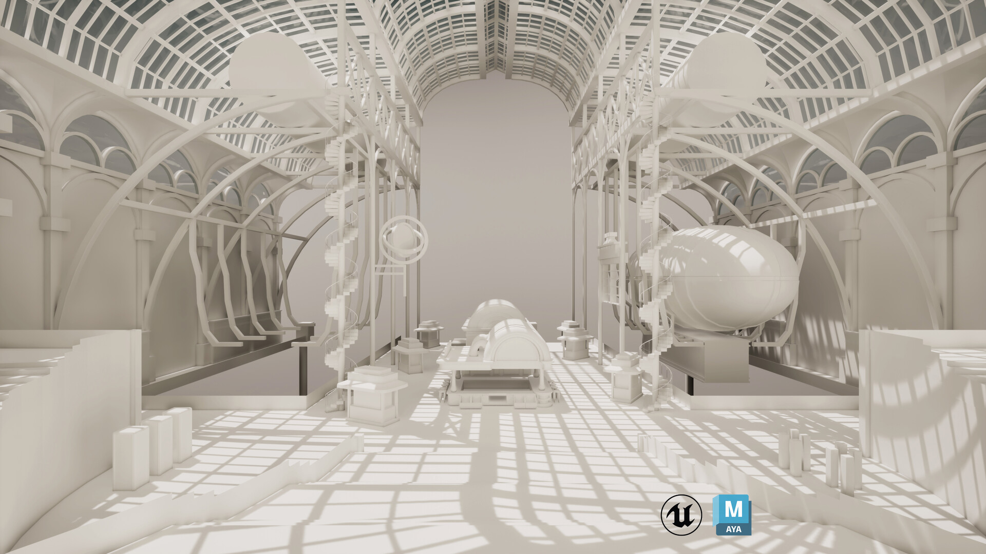 ArtStation - Blockout | Abandoned Blimp Station