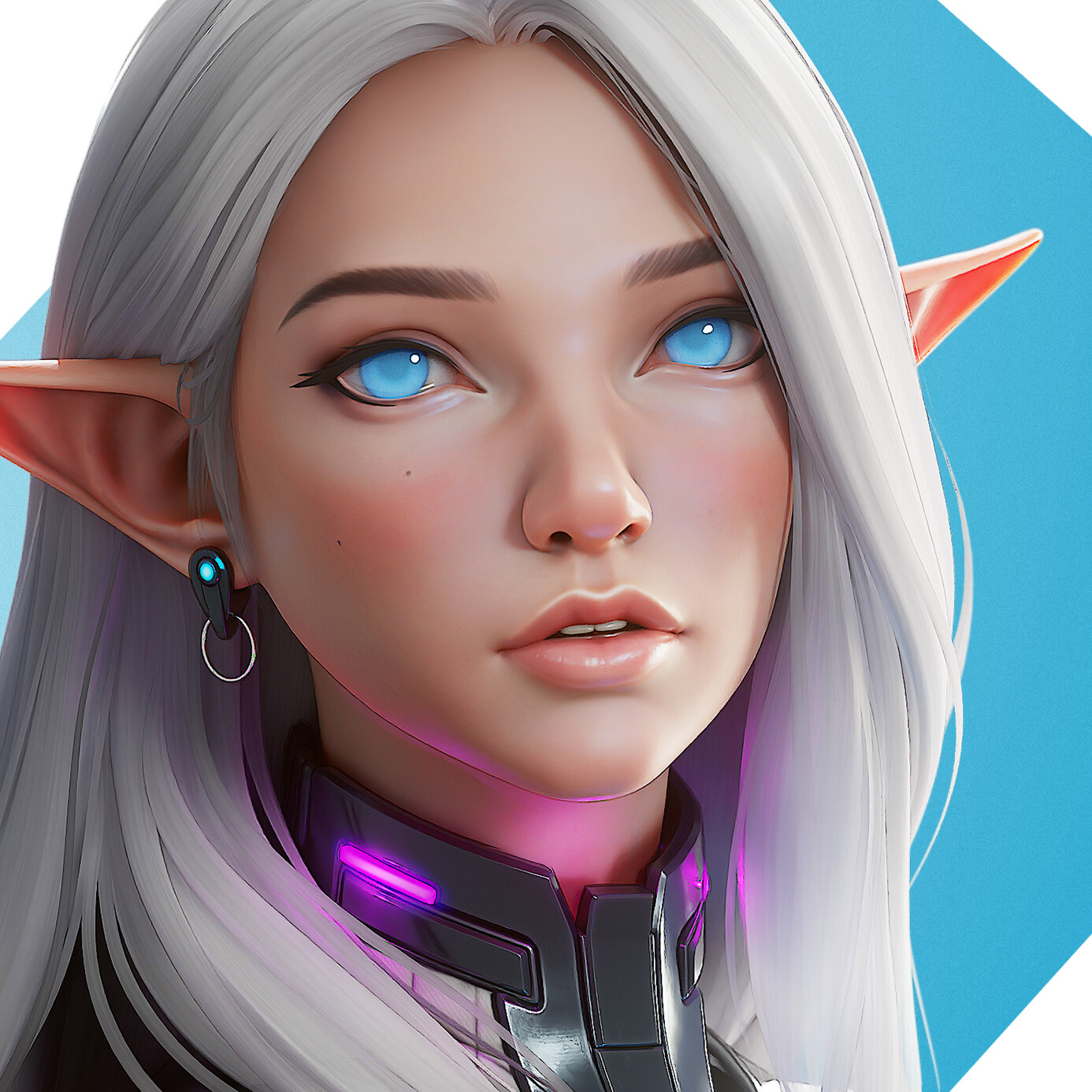 ArtStation - Futuristic Elf Girl