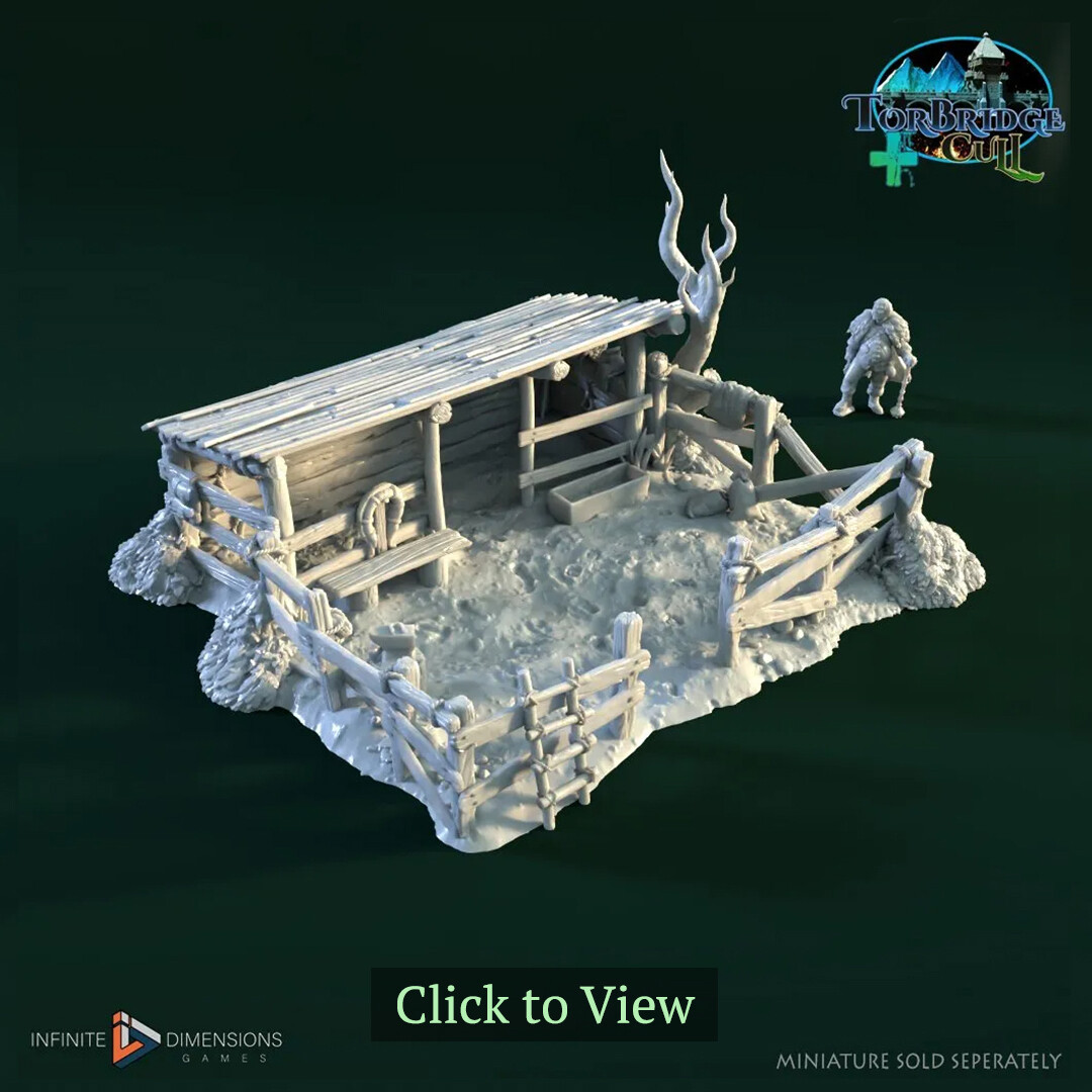 ArtStation - Rickety Donkey Paddock - 3D Printable Miniature for ...