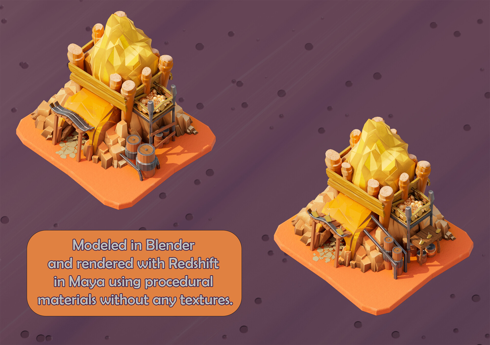 ArtStation - Gold Mine Buildings