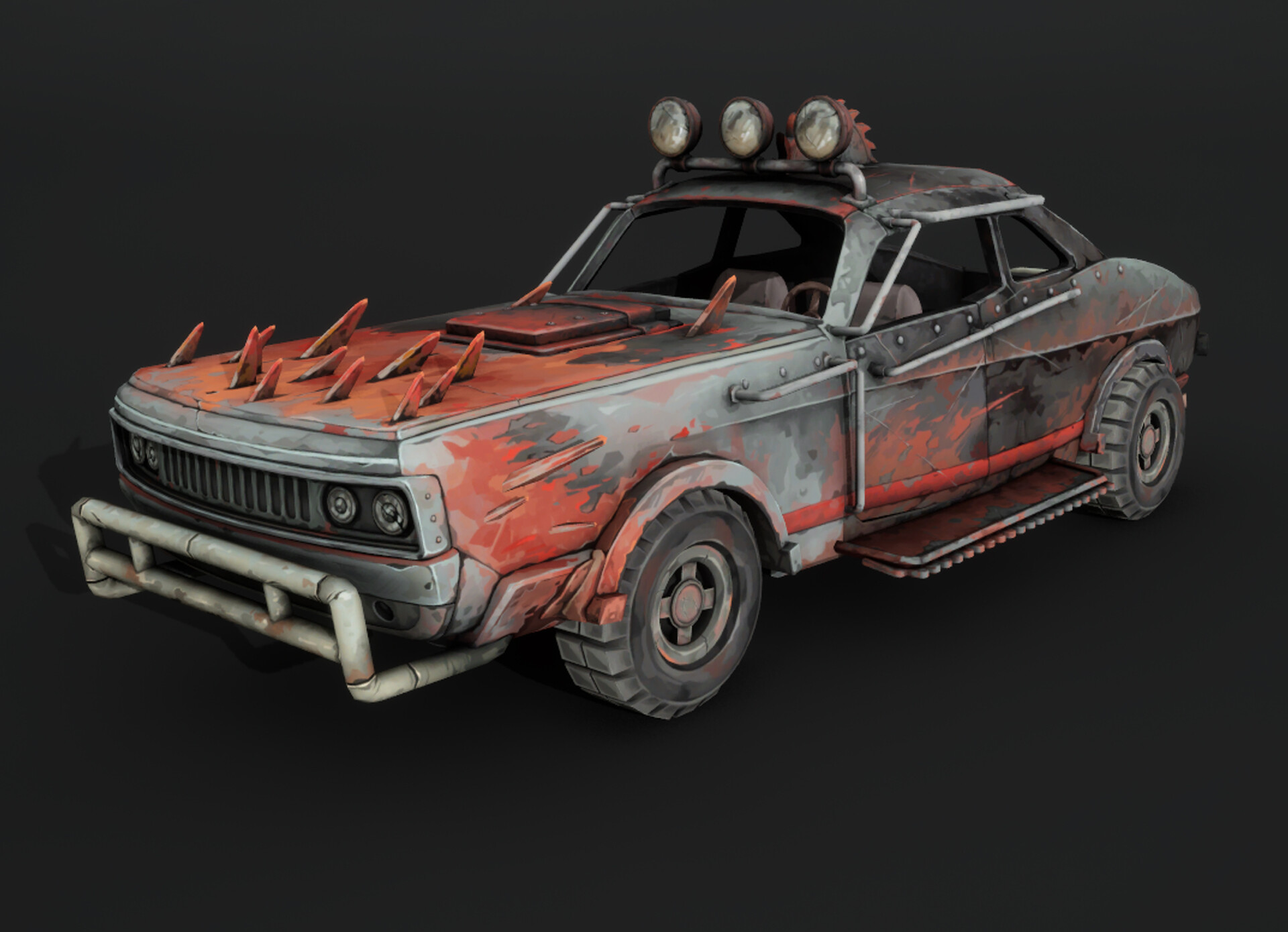 ArtStation - Post Apocalypse MuscleCar #2 - Handpainted Textures