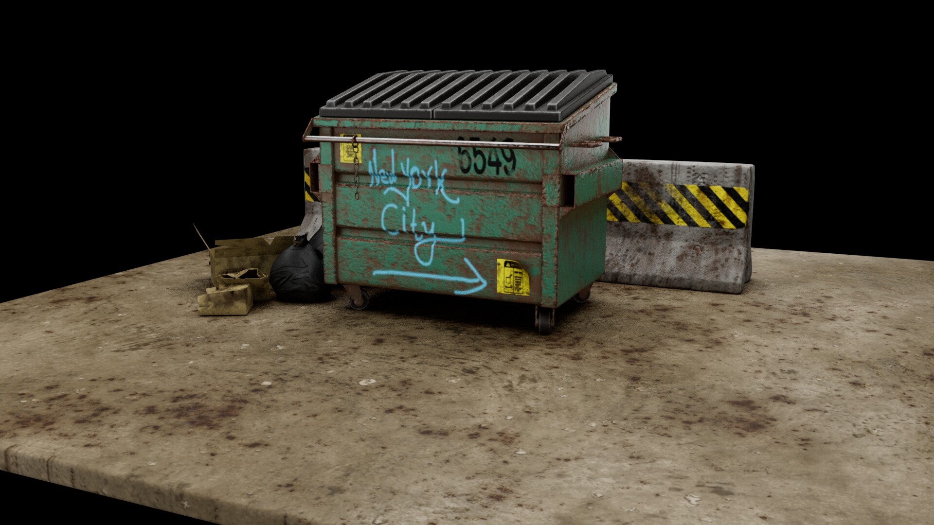 ArtStation - Dumpster 3D modeling
