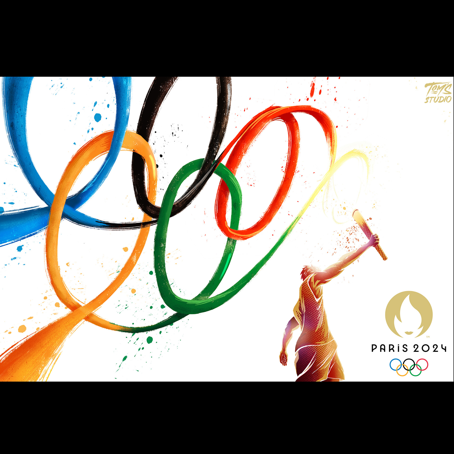 ArtStation - Promotional Illustration: 'RINGS' Olympic Games 2024
