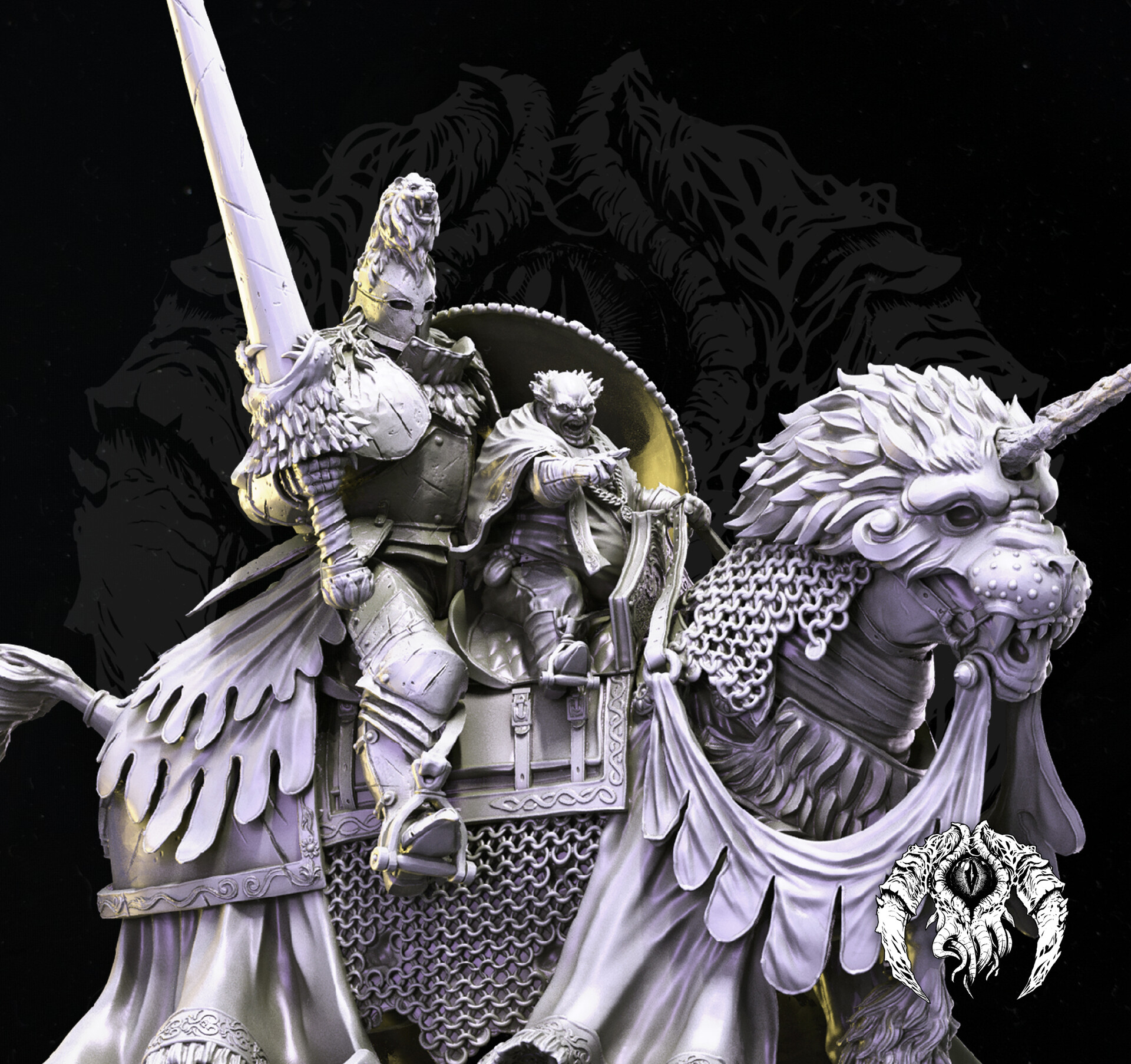 ArtStation - Duke Lionheart and his Champion - 75mm Base