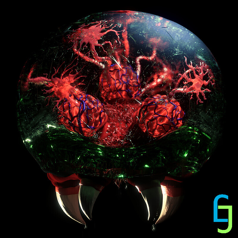 ArtStation - Metroid Larva stage - Super Metroid