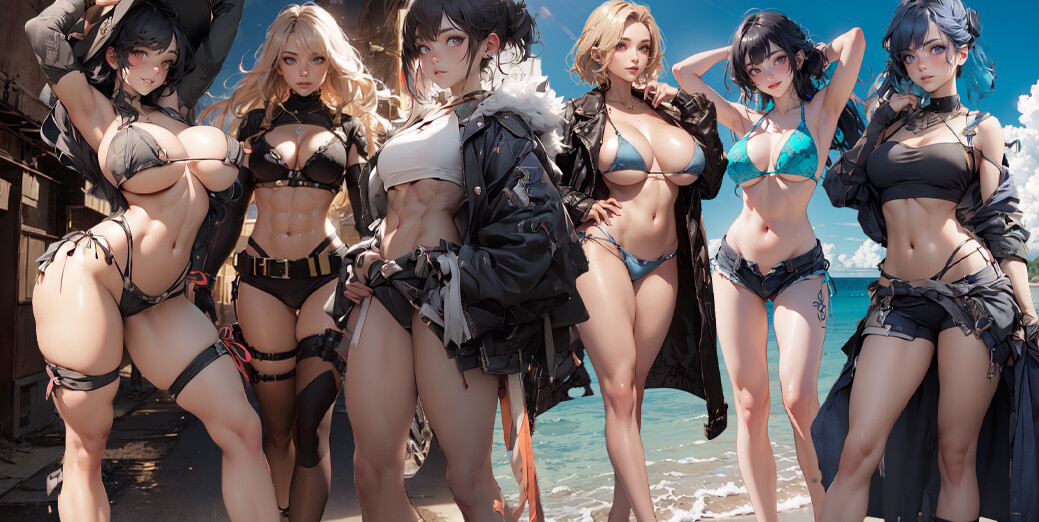 ArtStation - 385 Physiques Ripped and Fit Girl Character References and Designs Reference Art V2 ...