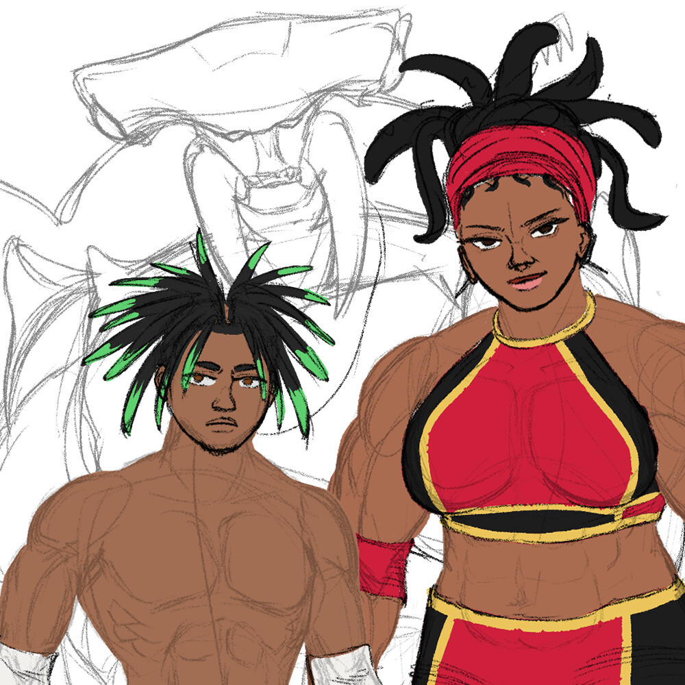 ArtStation - Intergalactic Pro Wrestling Ring - Character concept art sketches