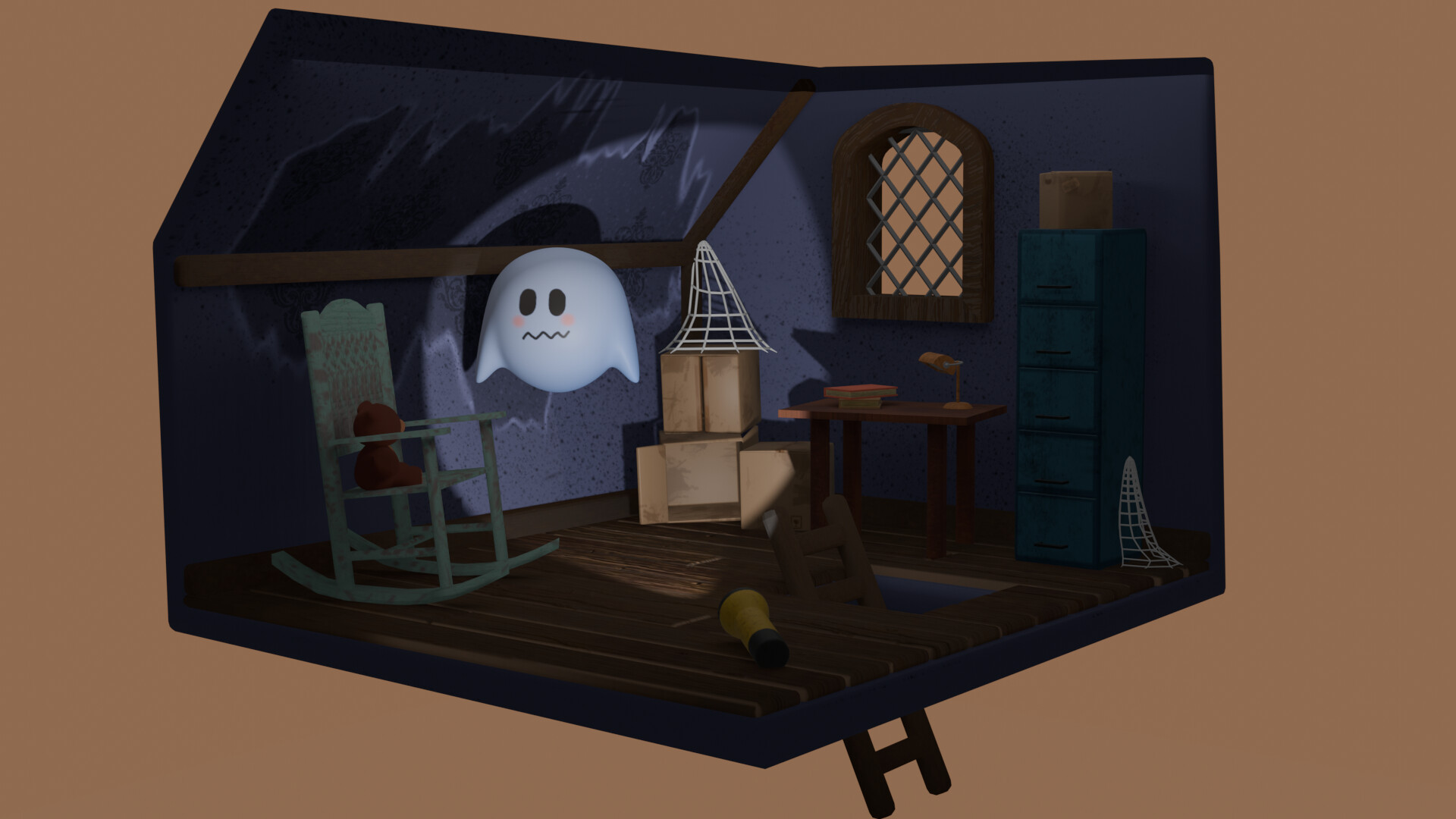 Alba Sendra Gonzalez - Ghost in the attic - Isometric Room