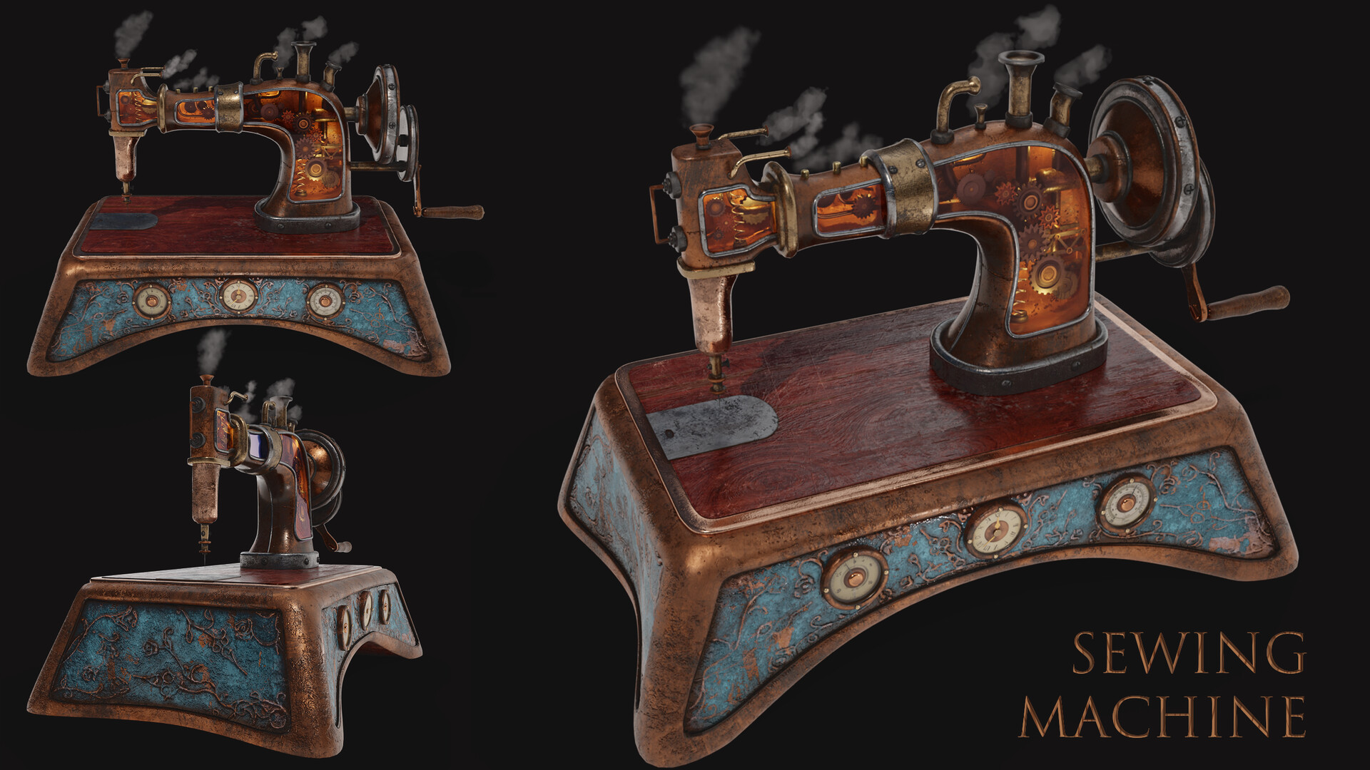 ArtStation - SteamPunk Sewing Machine