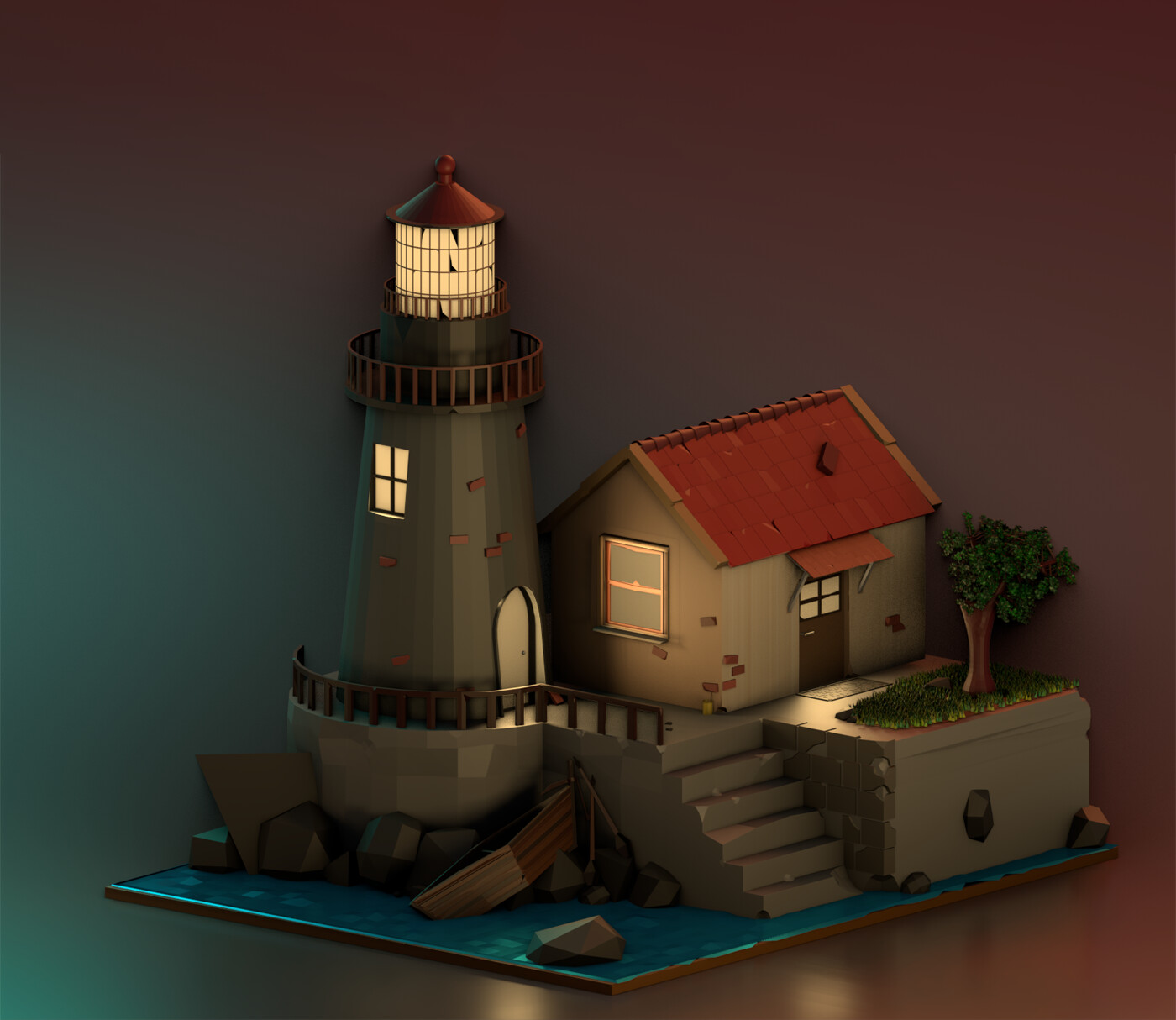 ArtStation - Low poly Lighthouse