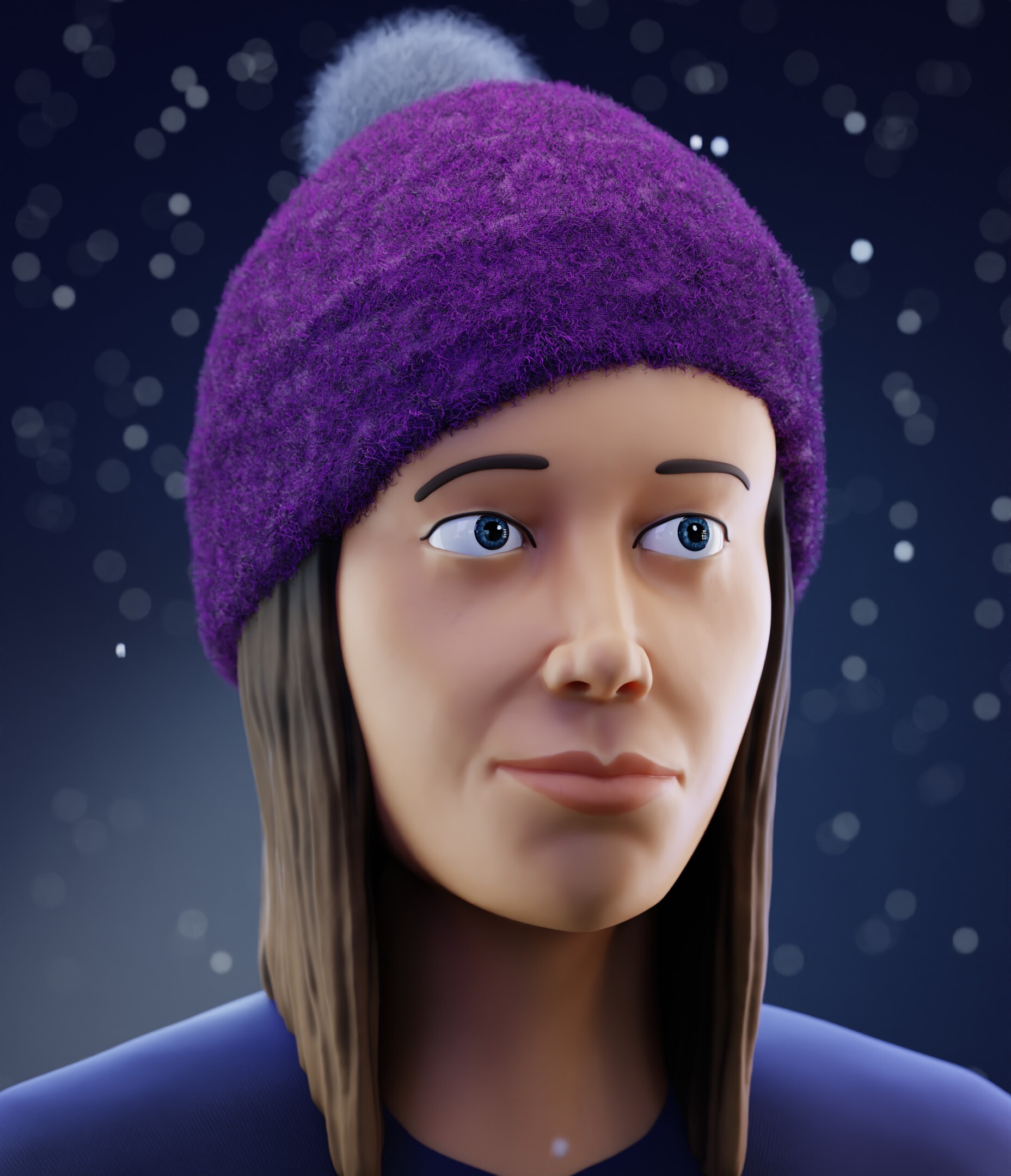 ArtStation - Girl in the Snow ️ (Blender Character Sculpt)
