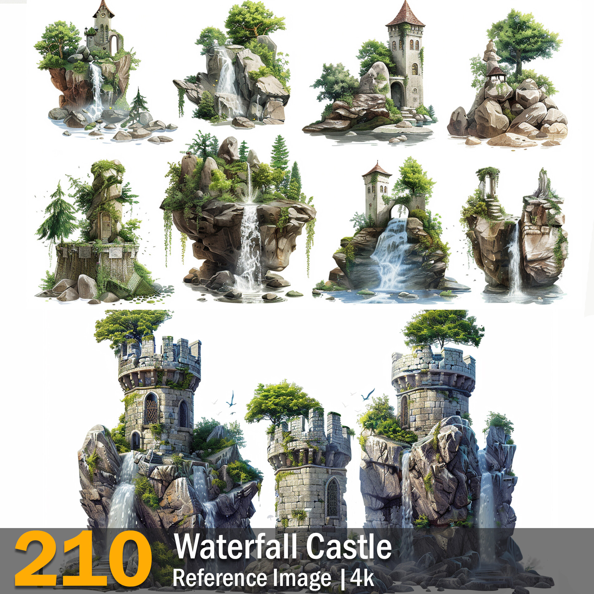 ArtStation - Waterfall Castle | Reference Images | 8K