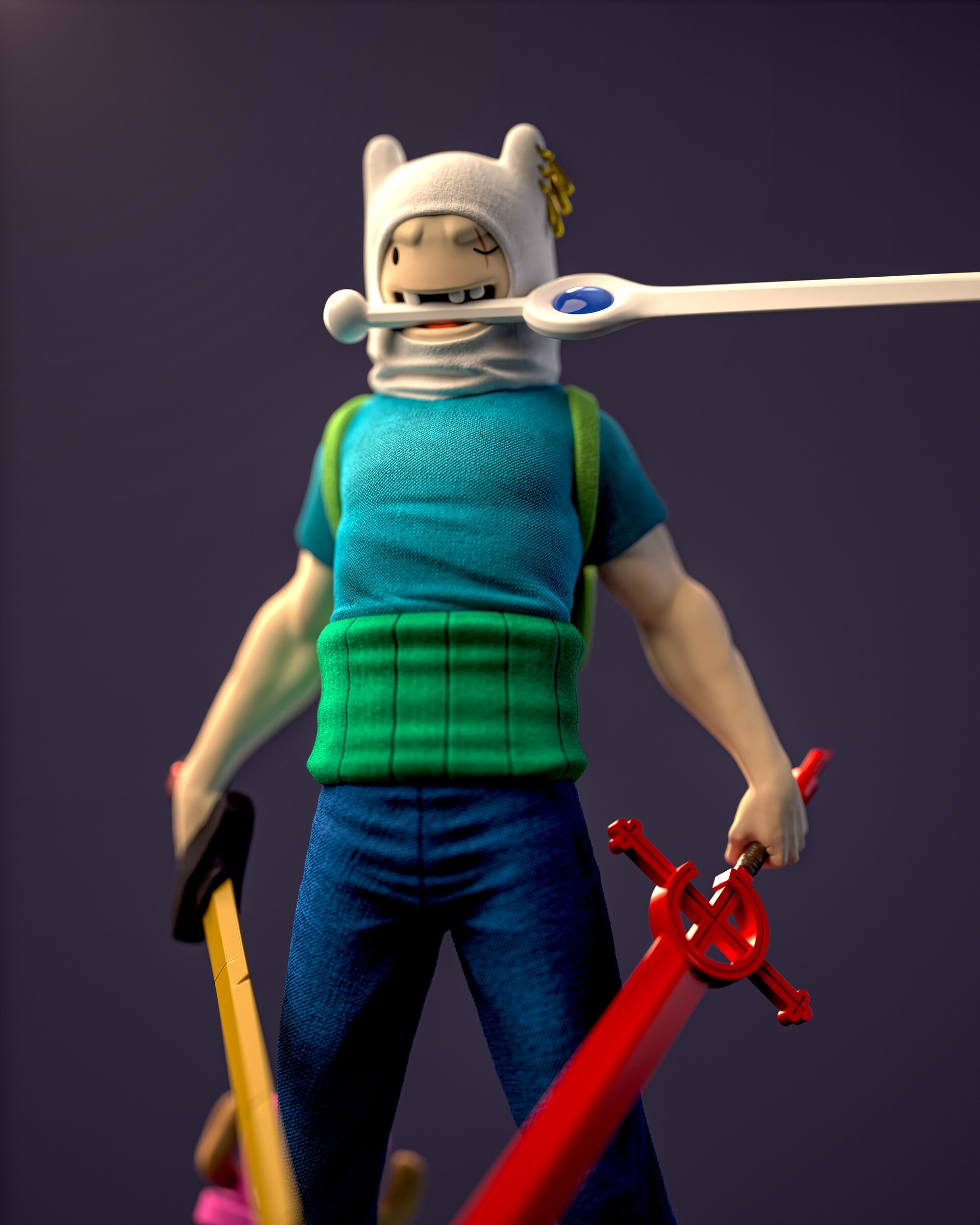 ArtStation - Finn and BMO as Zoro and Chopper