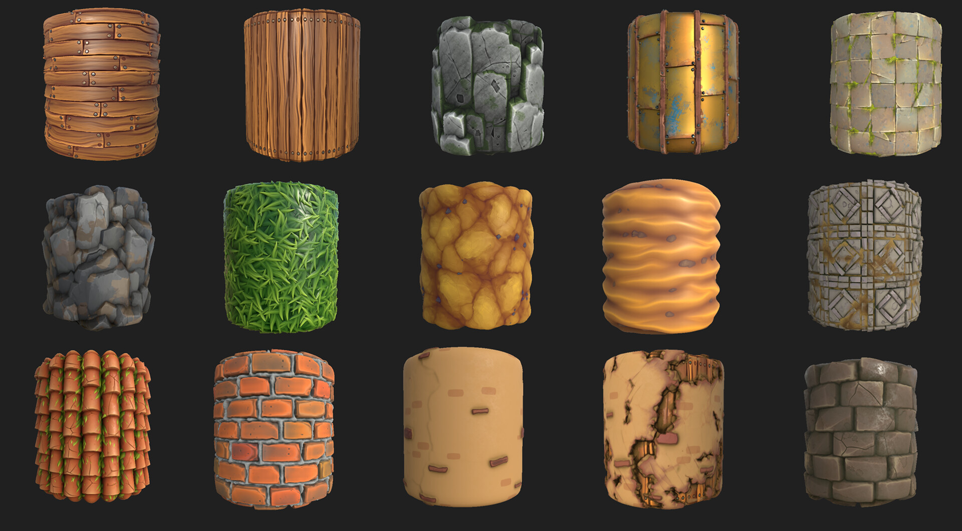 ArtStation - Stylized materials for a game project.