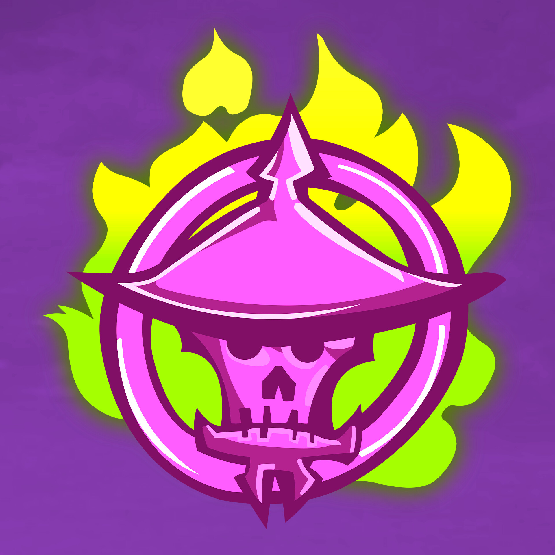 ArtStation - Flaming Skull Icon