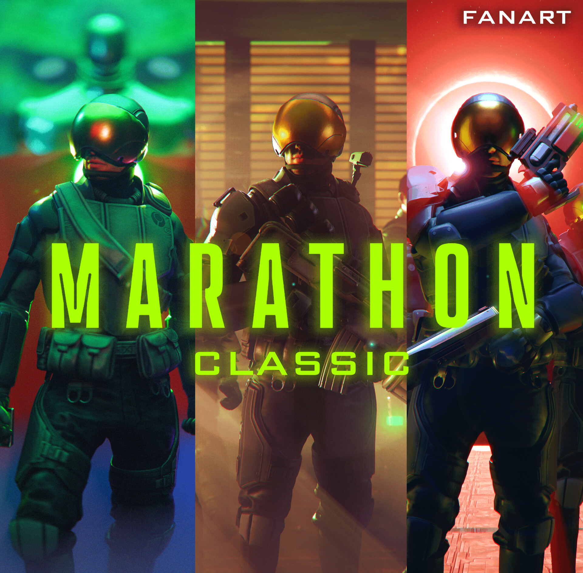 ArtStation - Classic Marathon - Trilogy Covers fanart