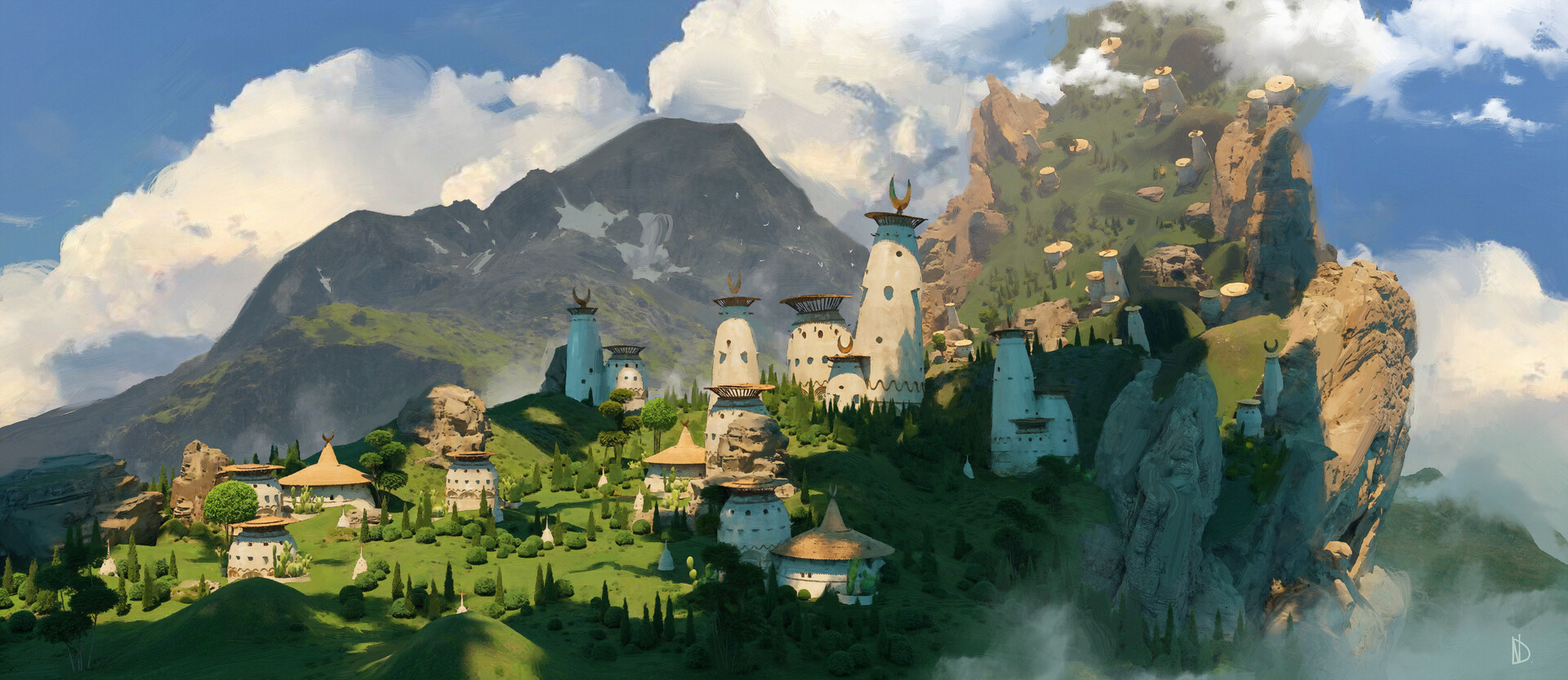 ArtStation - Village in the sky