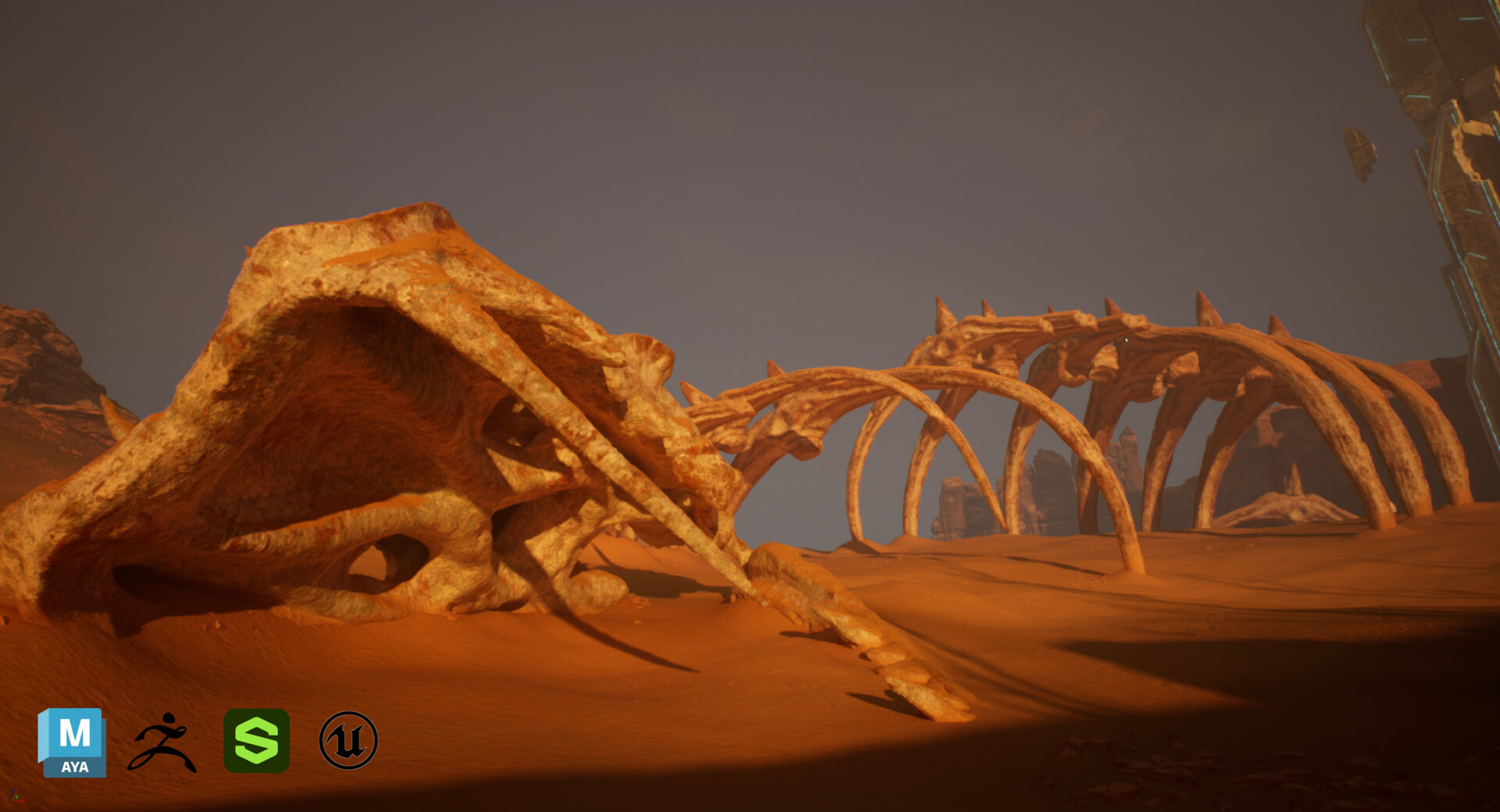 ArtStation - Ancient Beast Skeleton - Hero Prop