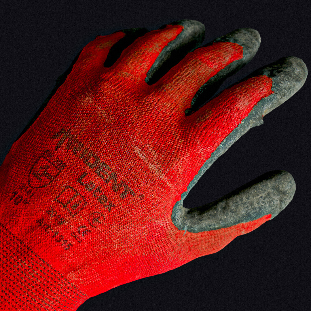 ArtStation - Latex Coated Work Gloves [3Dscan&Retop]