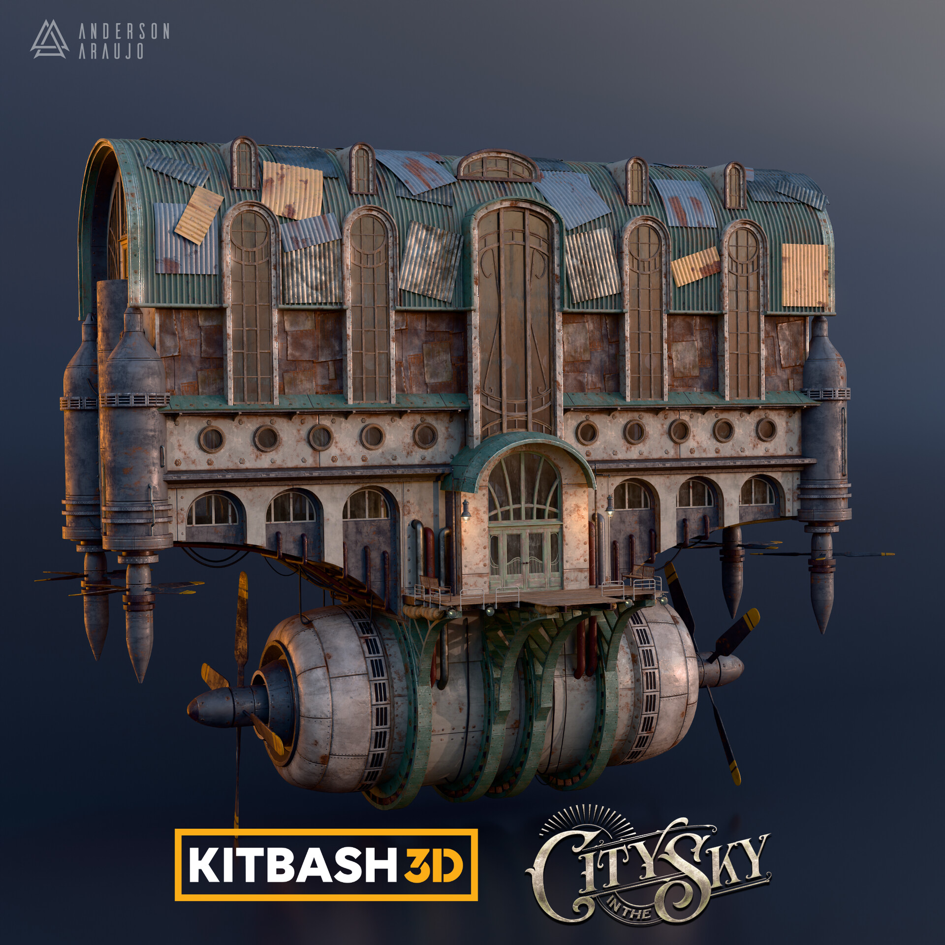 ArtStation - Kitbash 3D - Post Office - City in the Sky