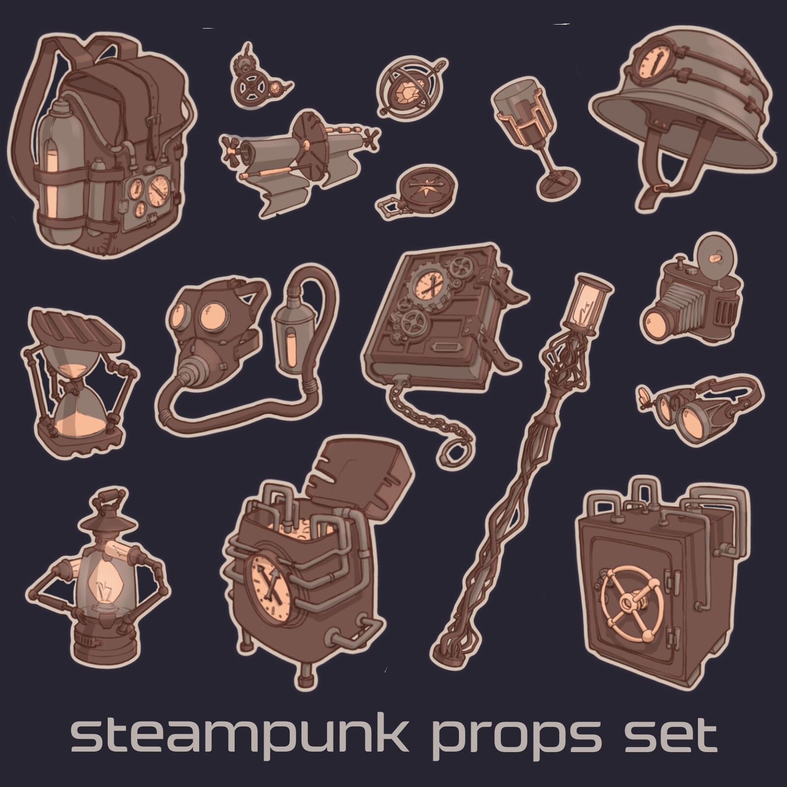 ArtStation - Steampunk props sketches