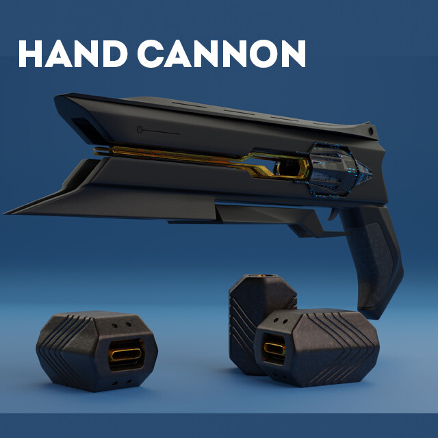 ArtStation - sci-fi hand cannon