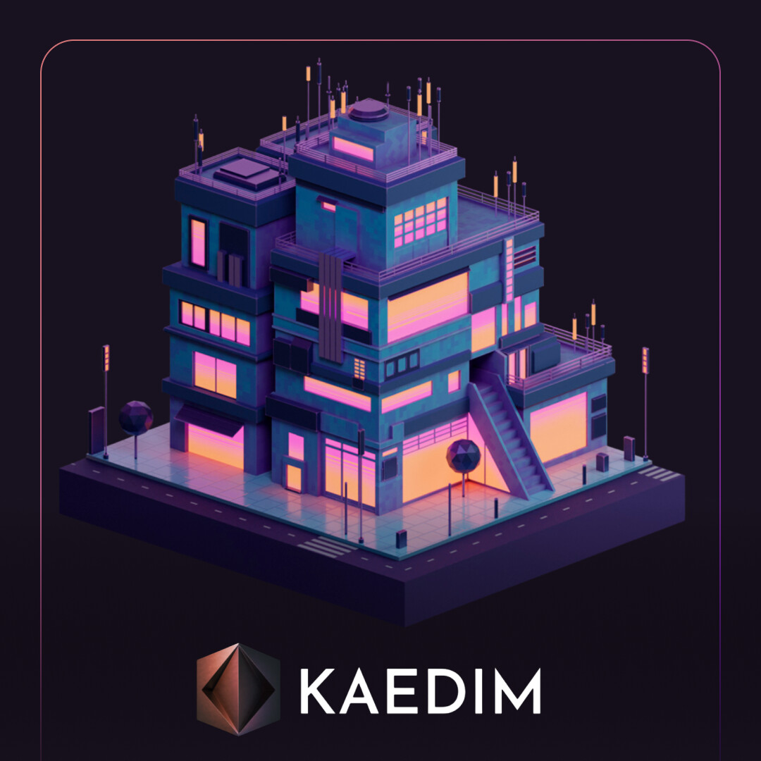 Kaedim - Cyberpunk Building | 3D Stylised Mobile Game Asset | Kaedim