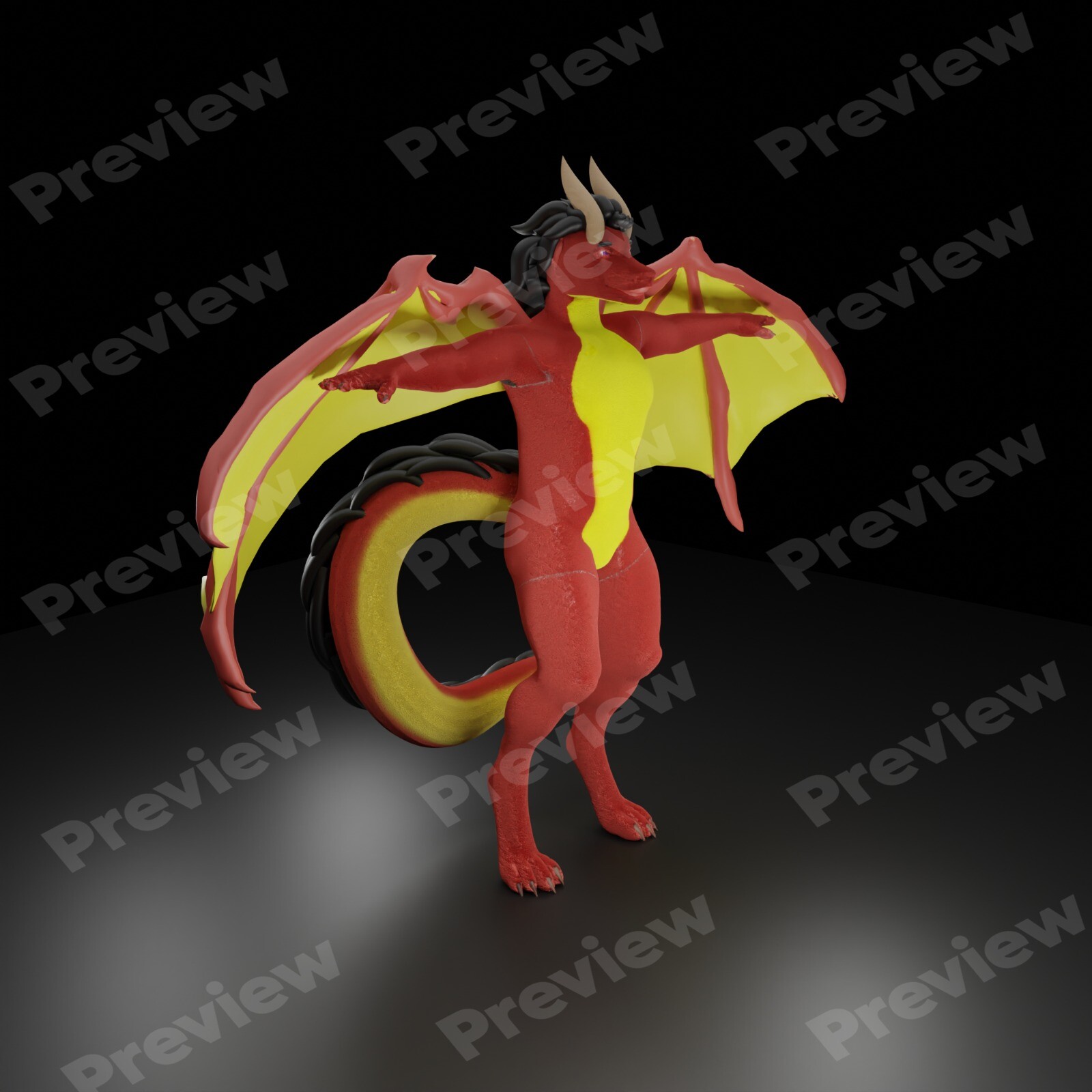 ArtStation - Red Dragon Vrchat Avatar 🐉
