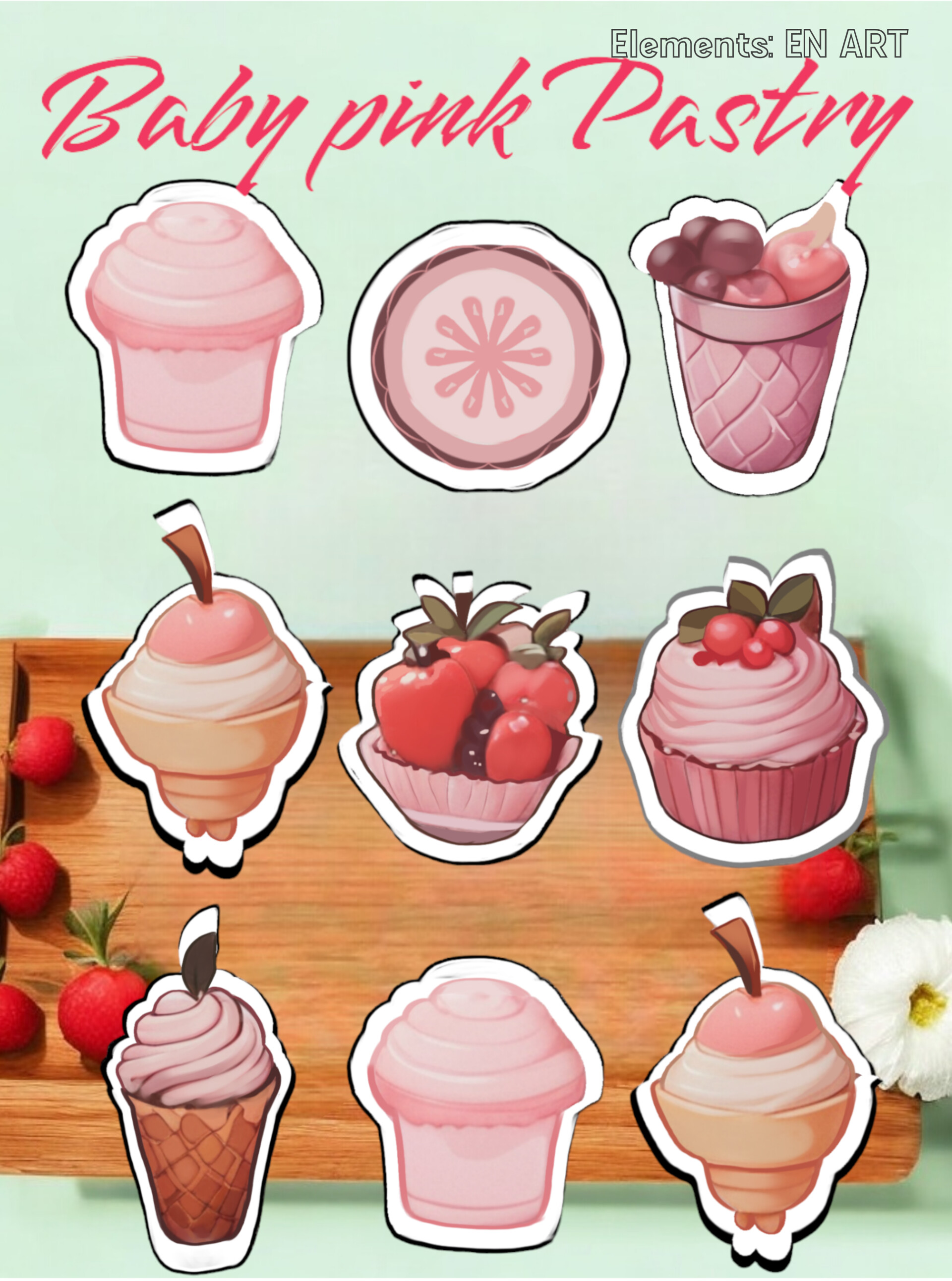 ArtStation - Baby Pink Pastries Stickers