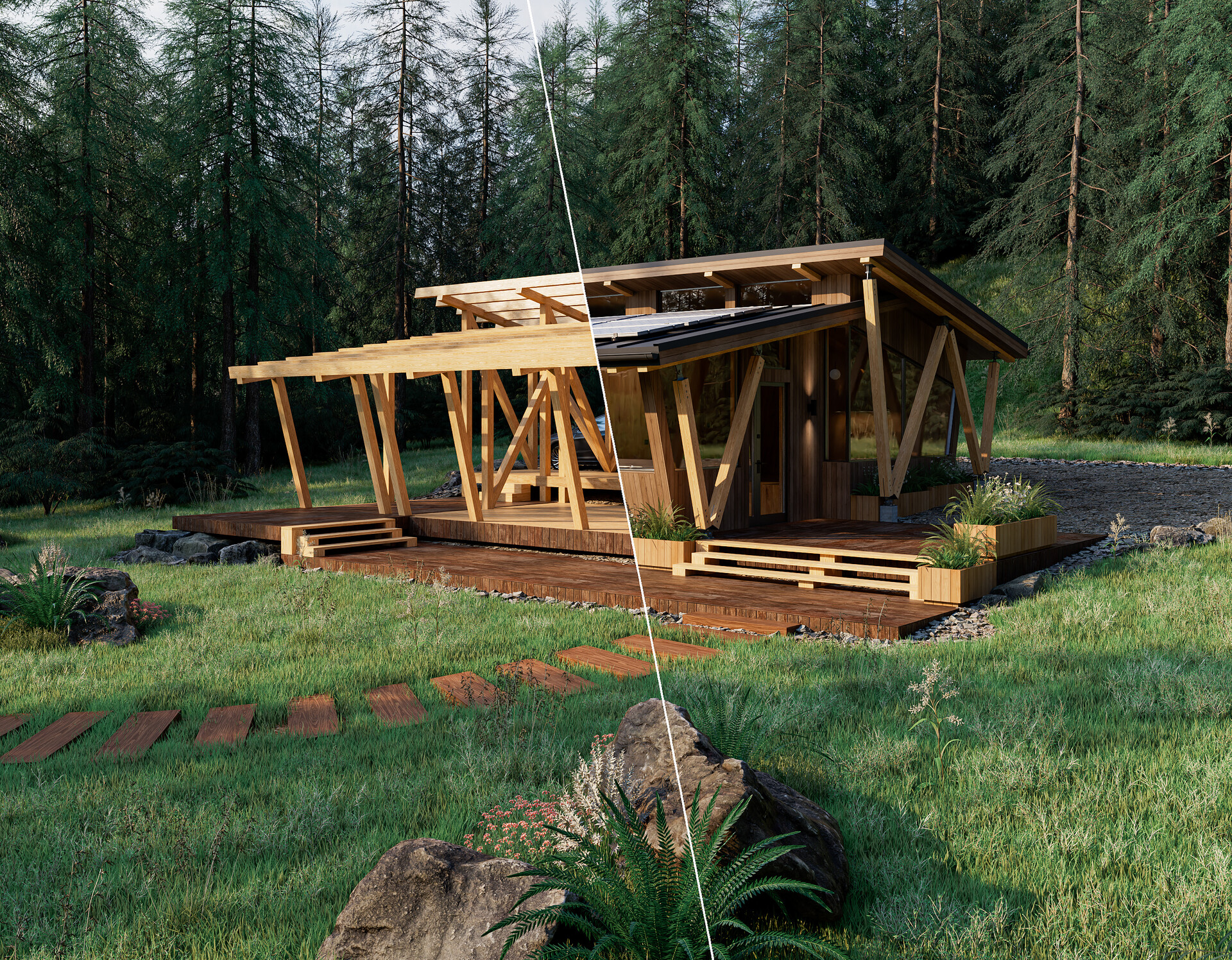 ArtStation - Forest Cabin Design