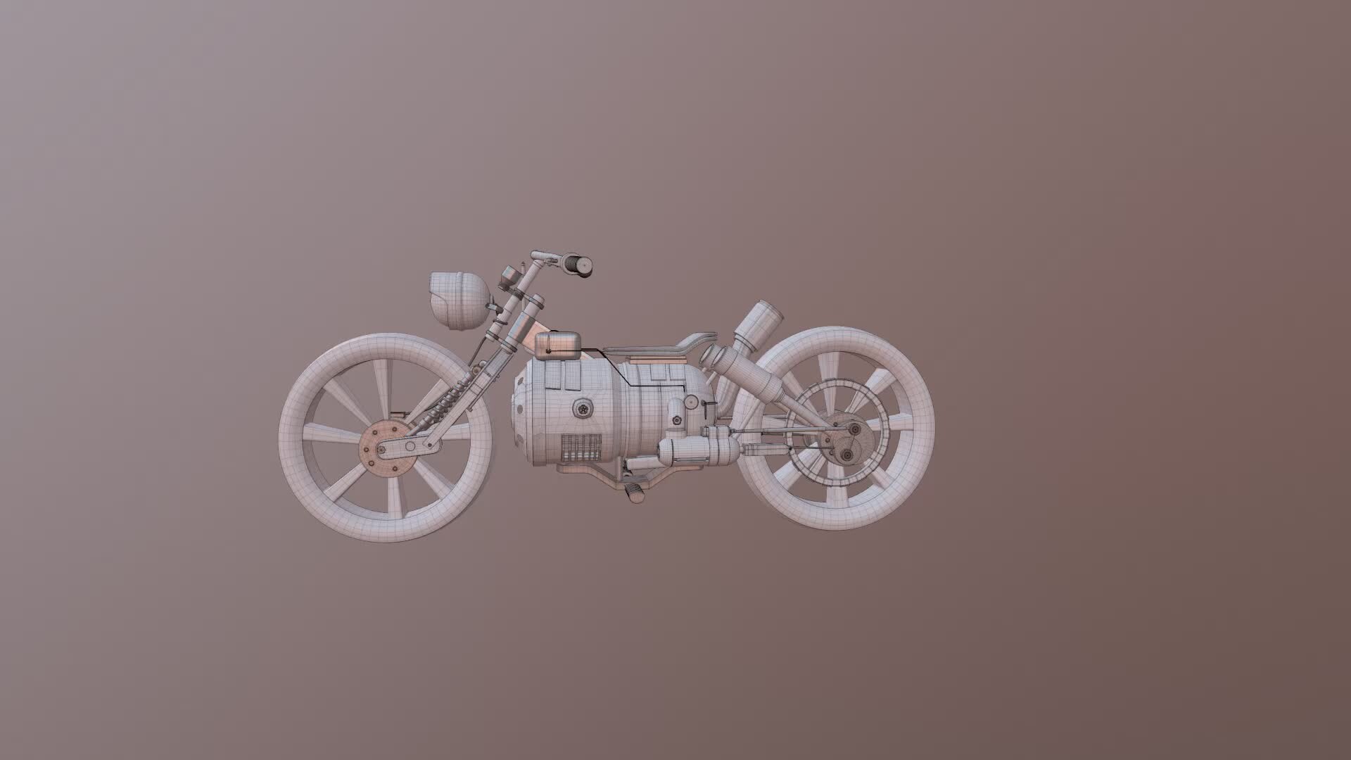 ArtStation - Wild west motorcycle clay render