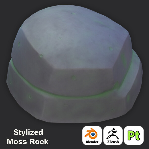 ArtStation - Stylized Organic Moss Rock For Games 3D Art / Tutorial