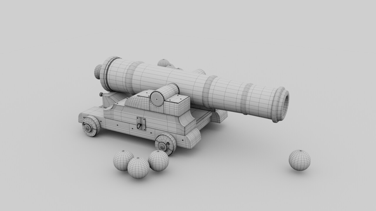 ArtStation - Detailed 3D Cannon Model