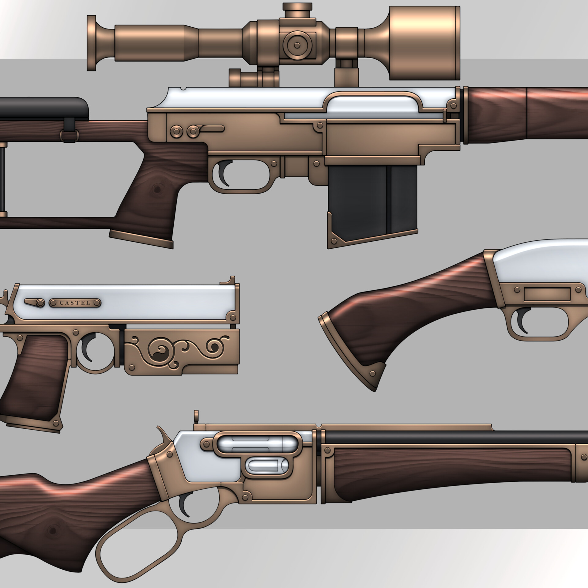 ArtStation - Steampunk Guns
