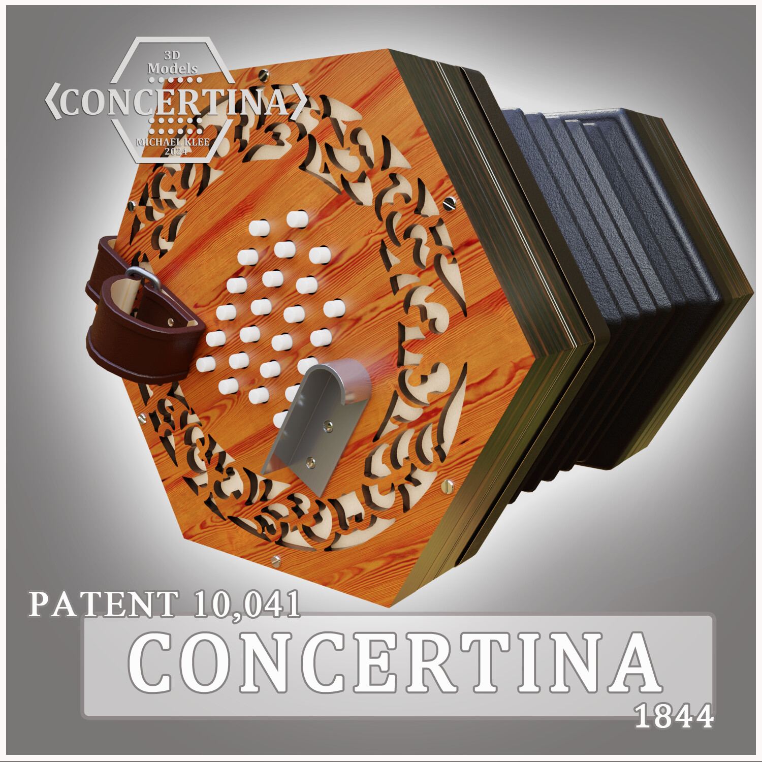 Michael Klee - Charles Wheatston - Concertina Patent 10,041 - 1844 - Instrument