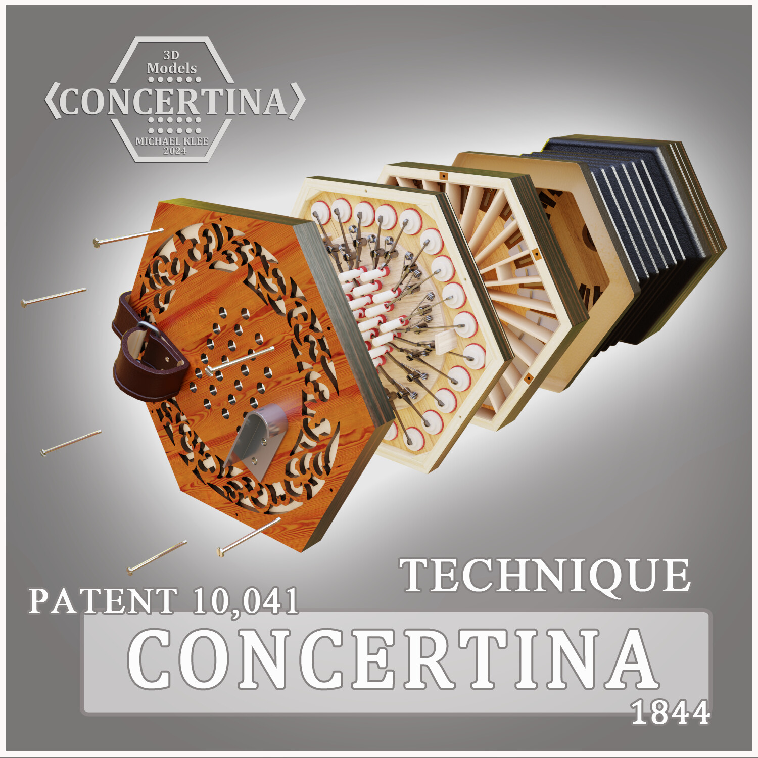 Michael Klee - Charles Wheatston - Concertina Patent 10,041 - 1844 ...