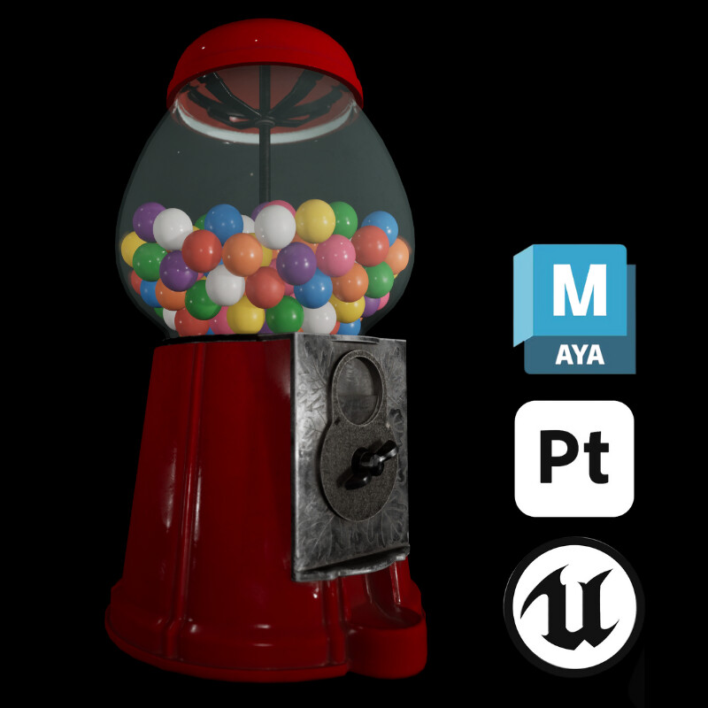 ArtStation - Cast Iron Gumball Machine | 3D Game Prop