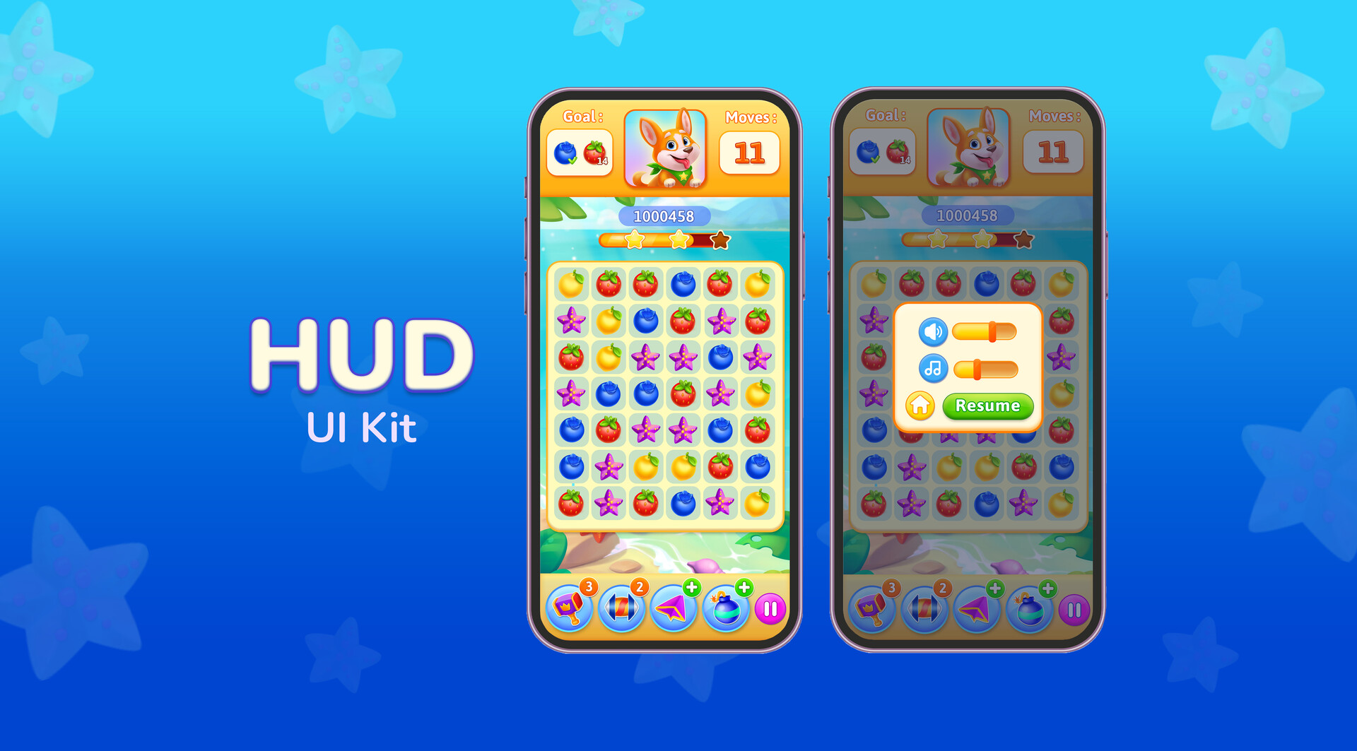 ArtStation - HUD and UI Kit for mobile casual game