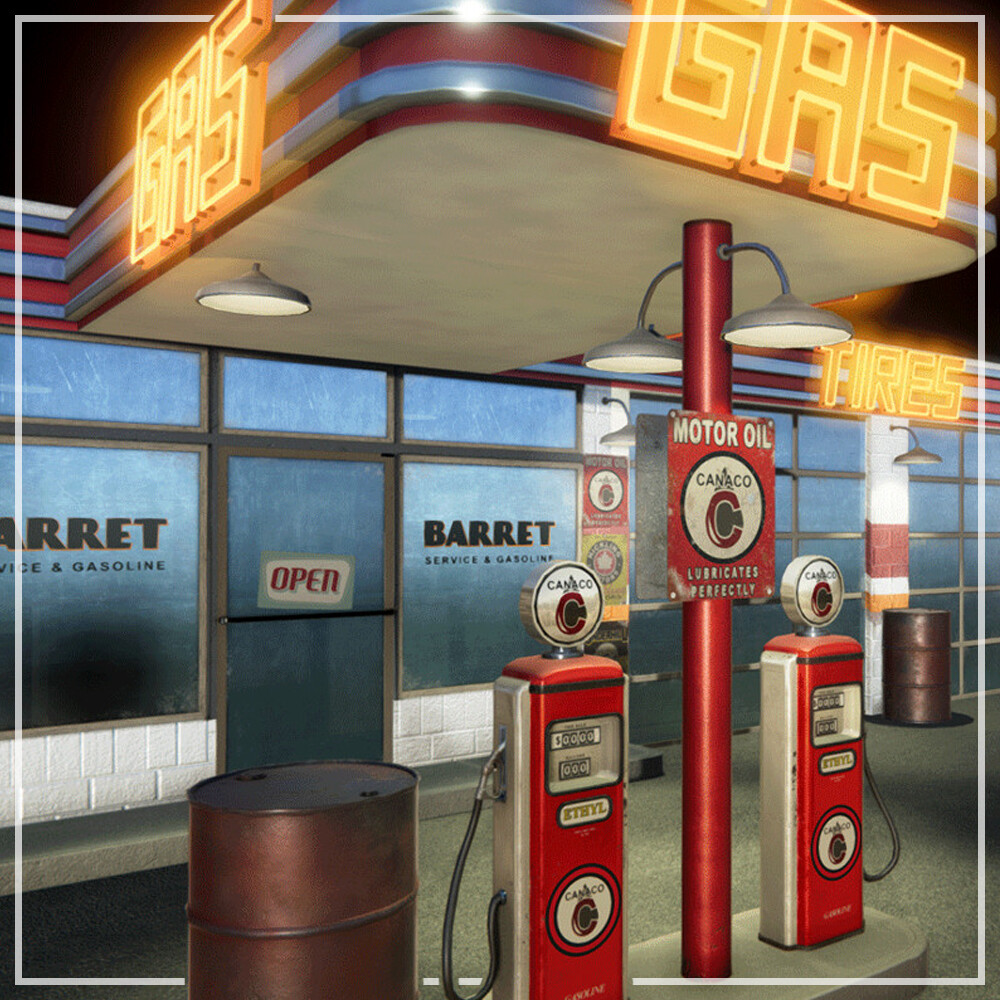 ArtStation - Retro Gas Station
