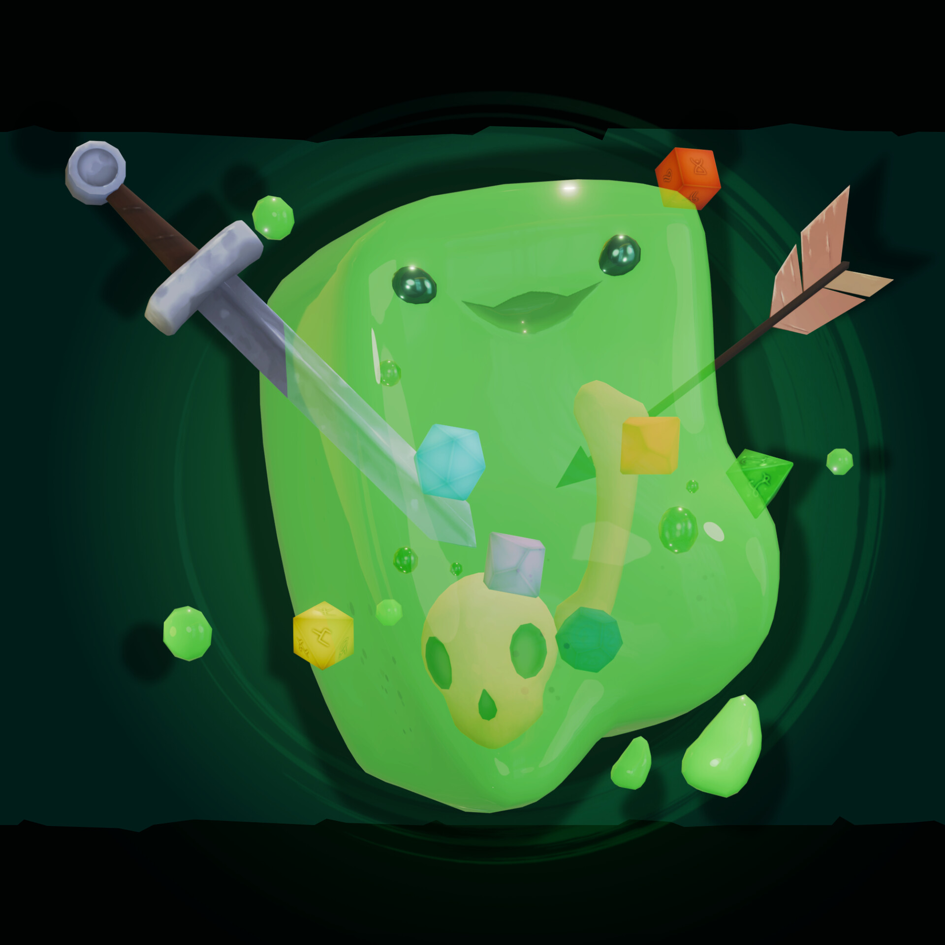 ArtStation - 🟩 WOUBBLE! DnD Slime Character 🎲🏹