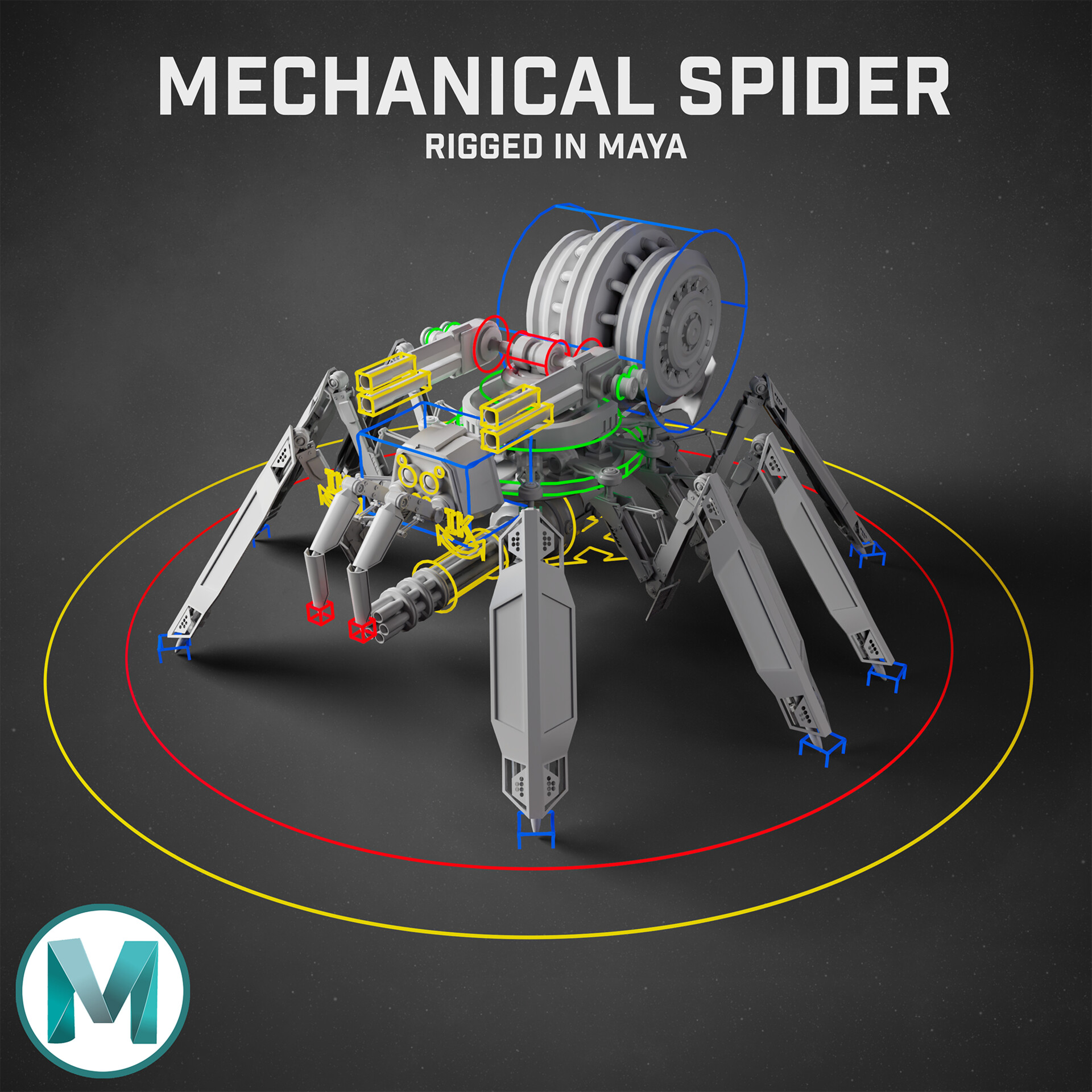ArtStation - Mechanical Spider - Rig