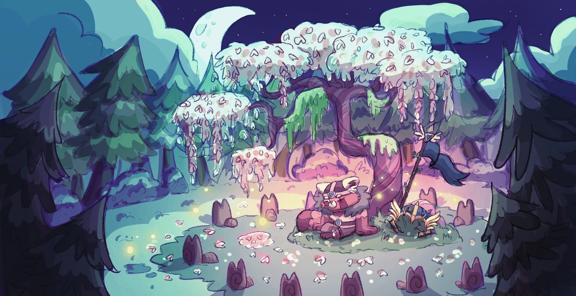 ArtStation - Onyx, the Viking Red Panda - Nigtht Forest Character Design