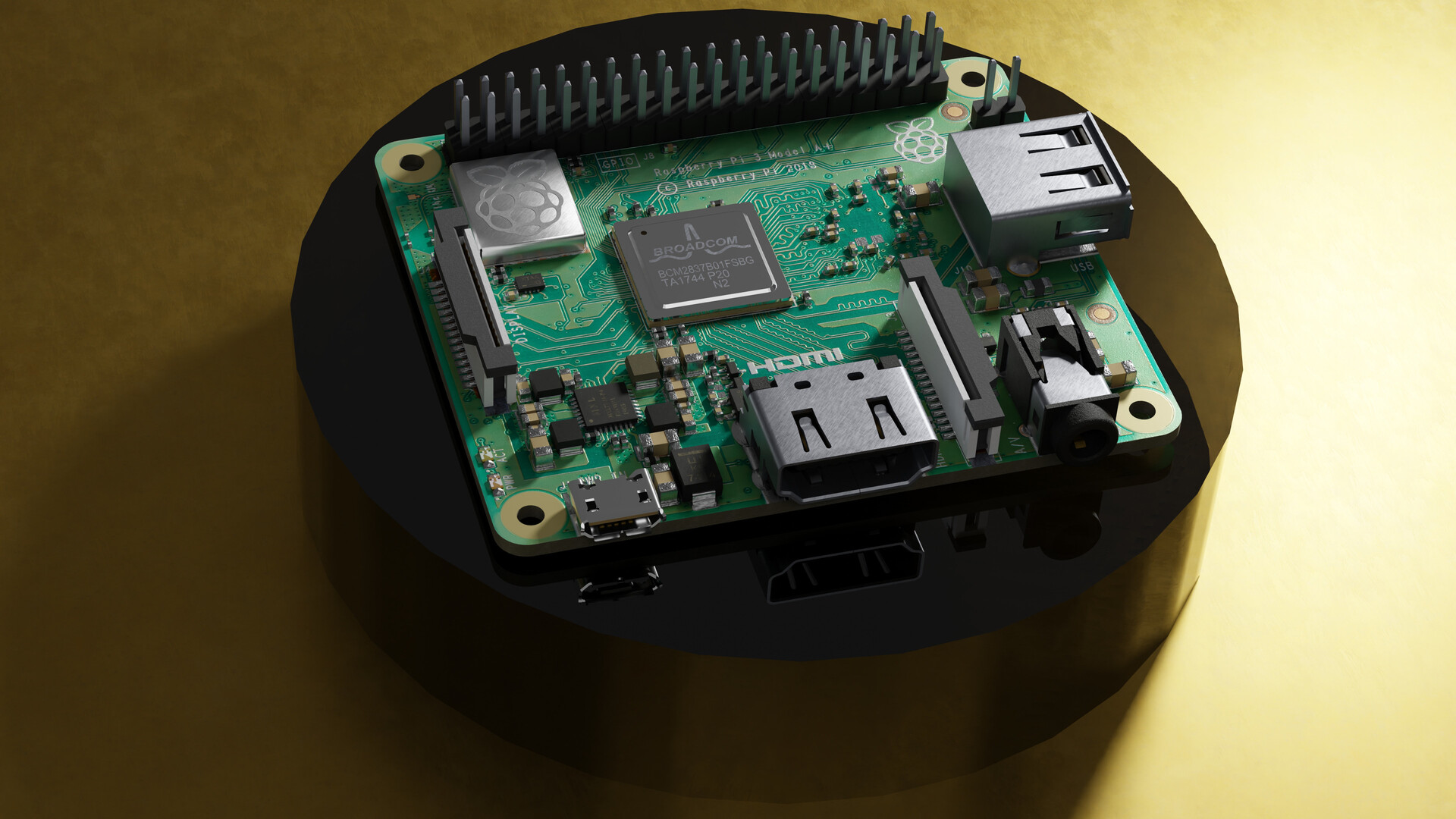 ArtStation - 3d Model of the RaspBerry Pi 3 Model A+