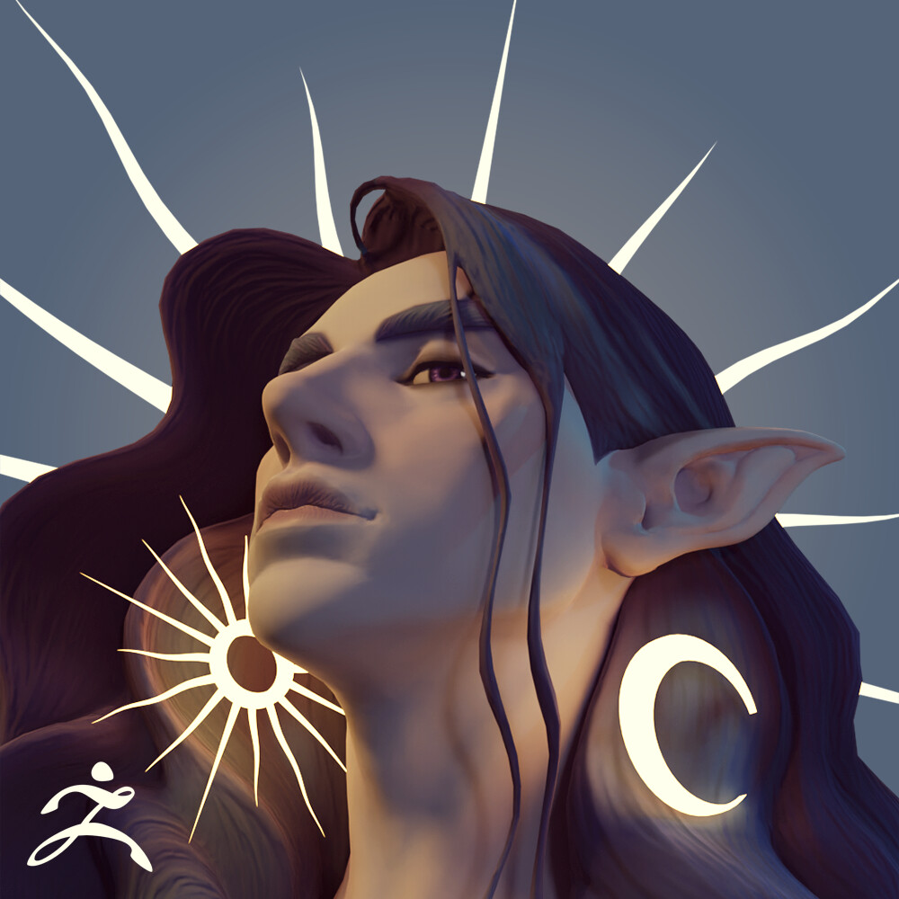 ArtStation - Sun and Moon - Zbrush Sculpt