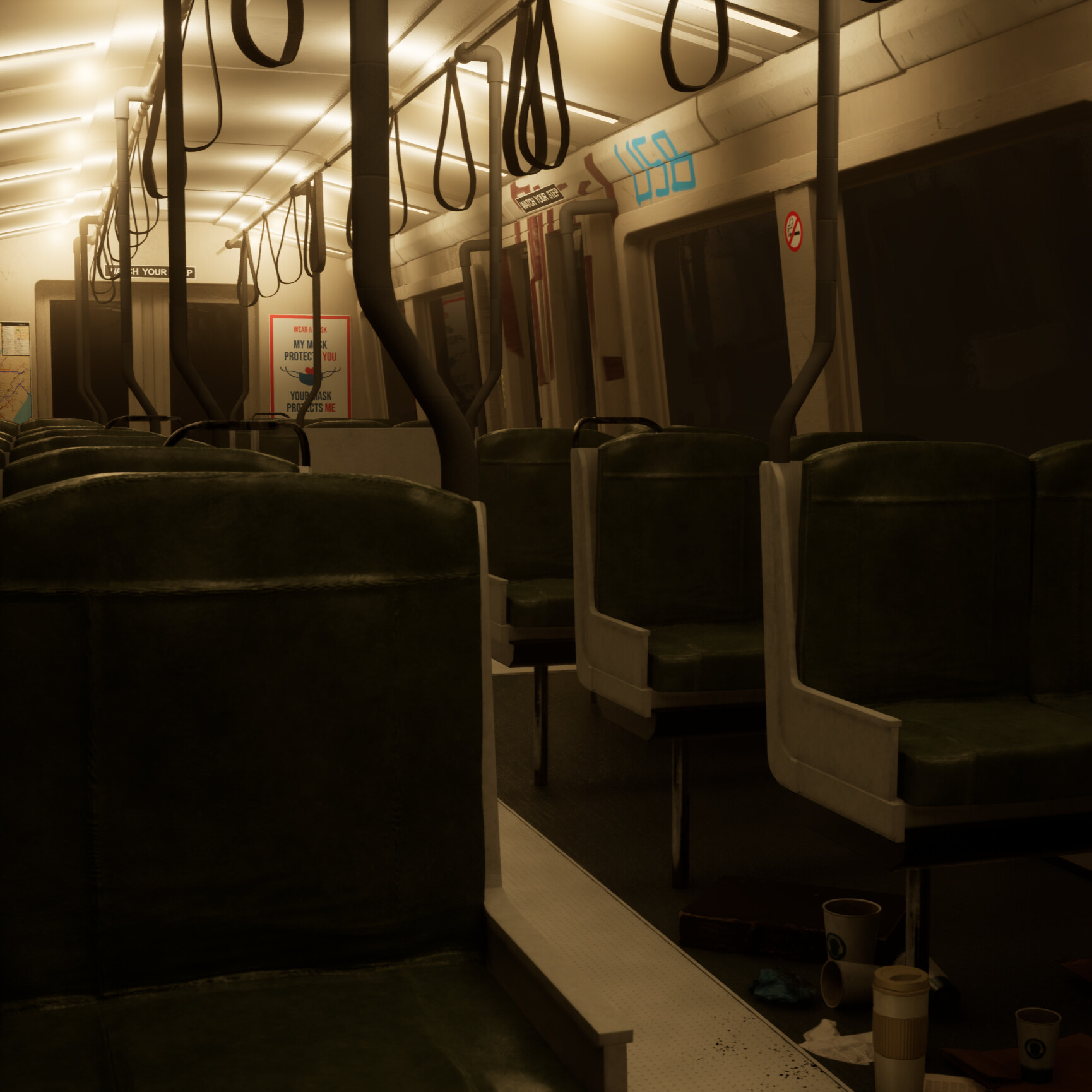ArtStation - BART Train Car | In Progress 3D Environment