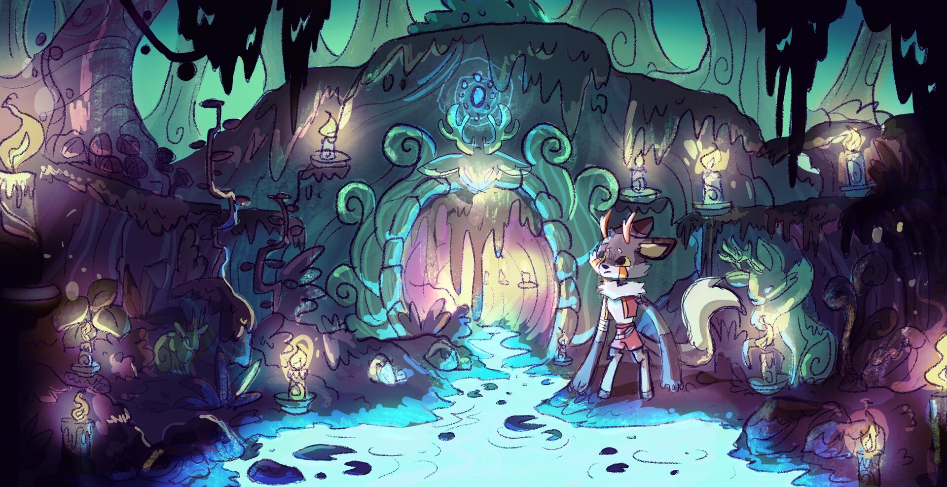 ArtStation - Kai, the Deer Fox - Night Forest Character Design