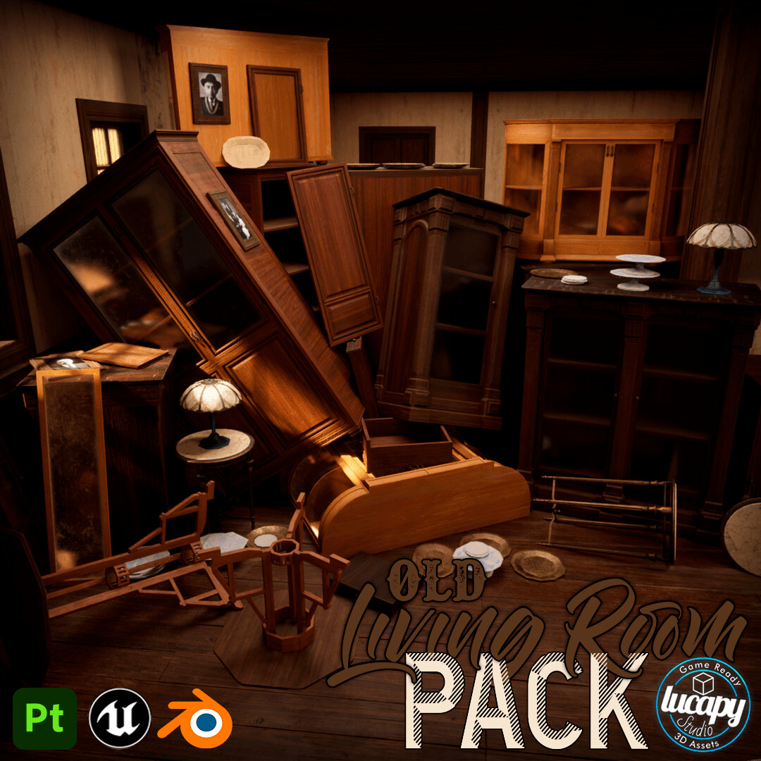 ArtStation - Old Living Room - Props Pack